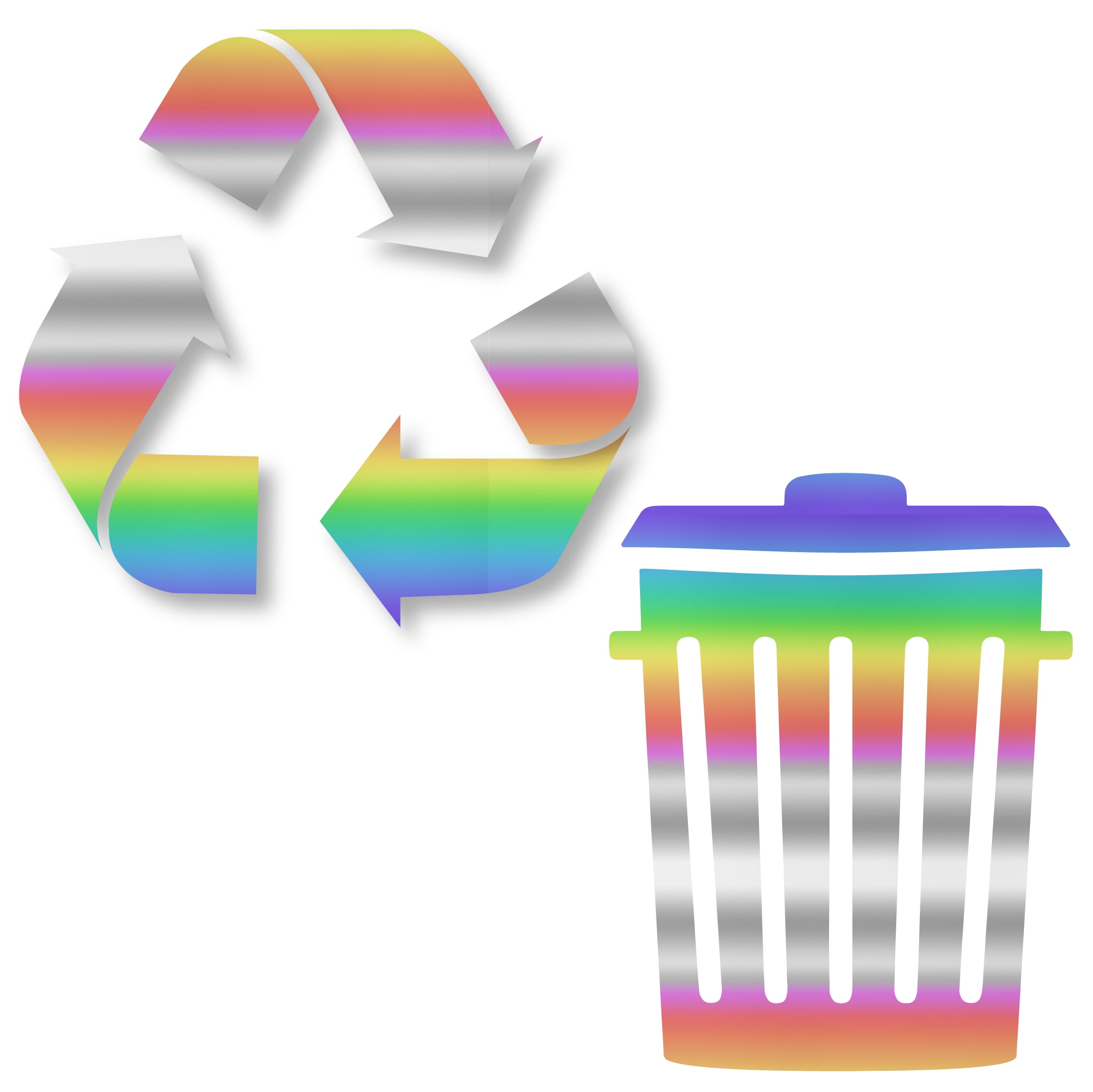 Recycle and Trash Sticker Logo Style Symbol to Organize Trash cans or ...