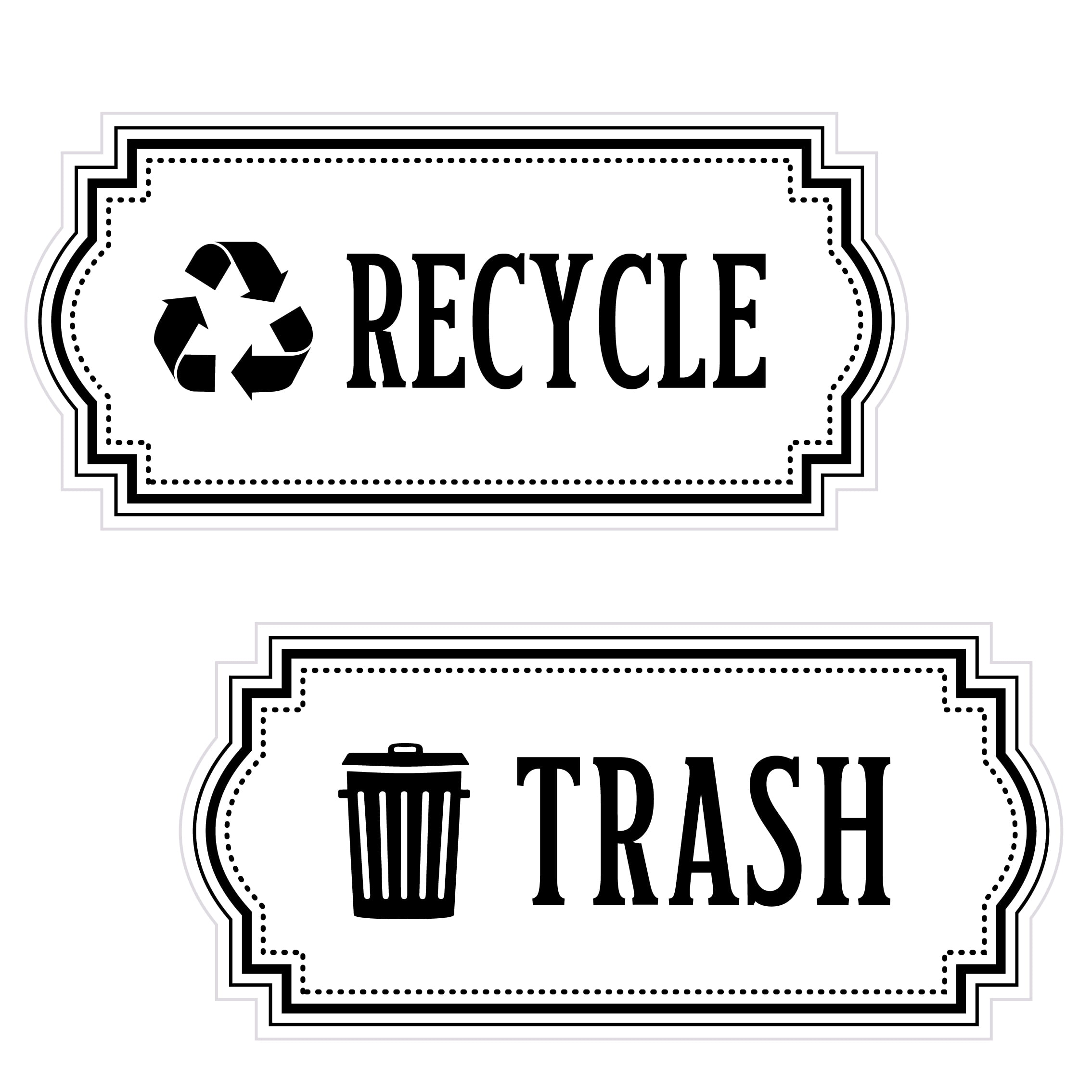 Recycle and Trash Logo Symbol - Elegant Golden Look for Trash Cans ...