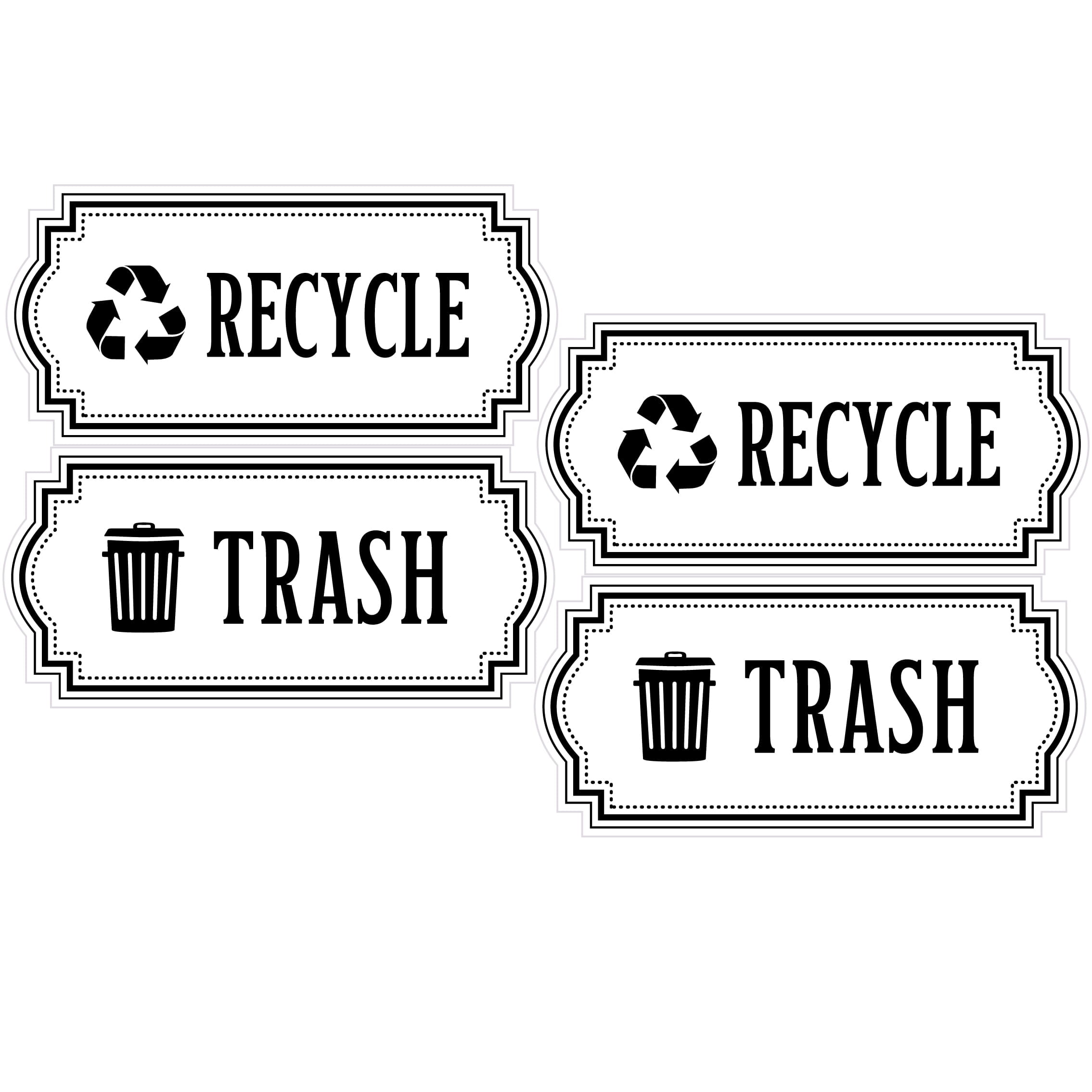 Recycle and Trash Logo Symbol - Elegant Golden Look for Trash Cans ...