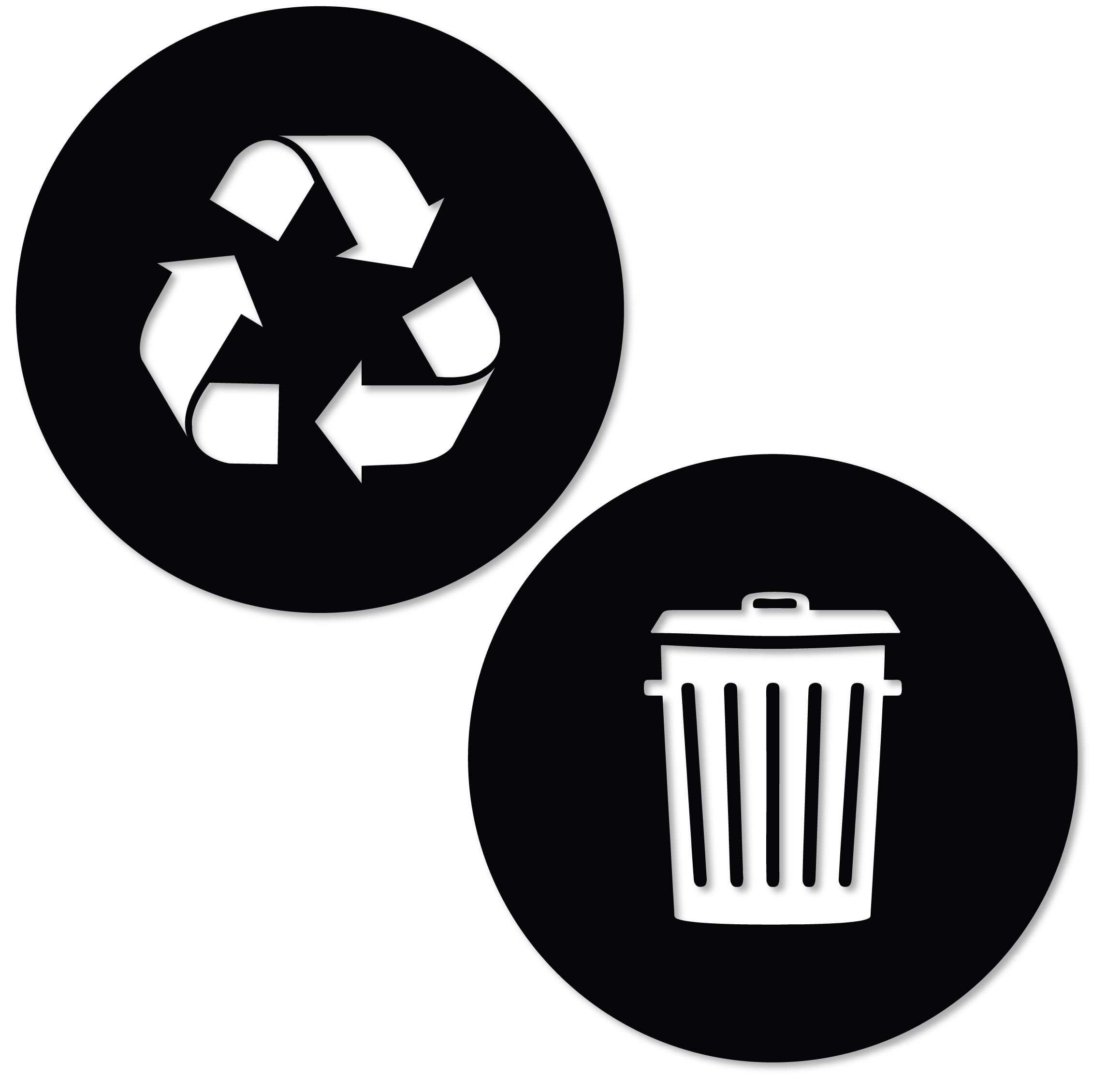 Recycle and Trash Sticker Logo Style Symbol to Organize Trash cans or ...