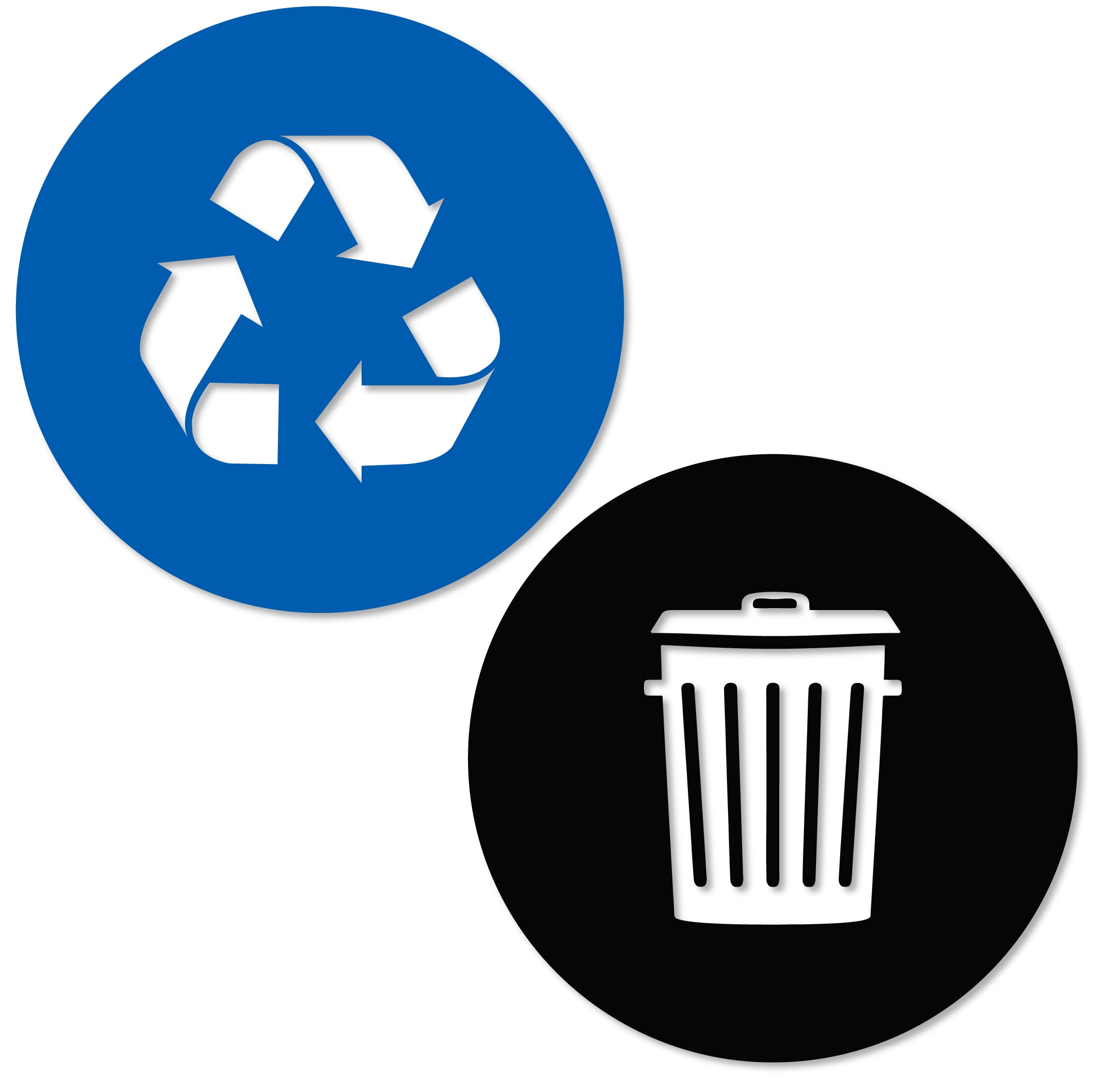 Recycle and Trash Sticker Logo Style Symbol to Organize Trash cans or ...