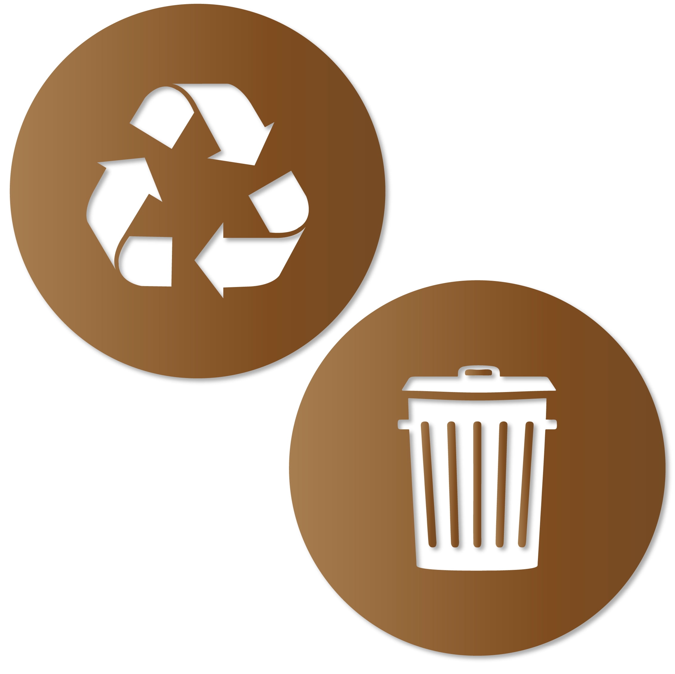 Recycle and Trash Sticker Logo Style Symbol to Organize Trash cans or ...