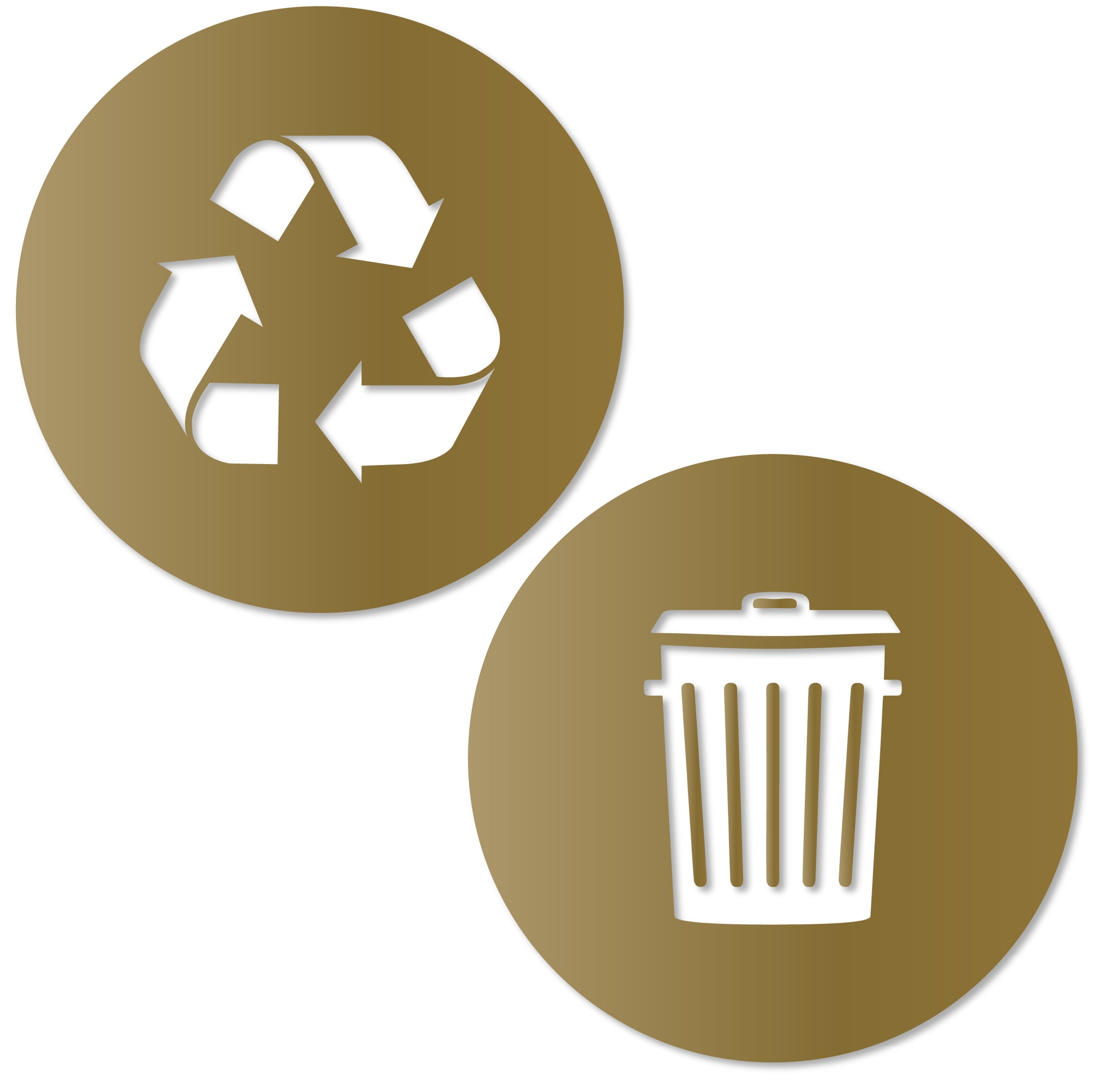 Recycle and Trash Sticker Logo Style Symbol to Organize Trash cans or ...