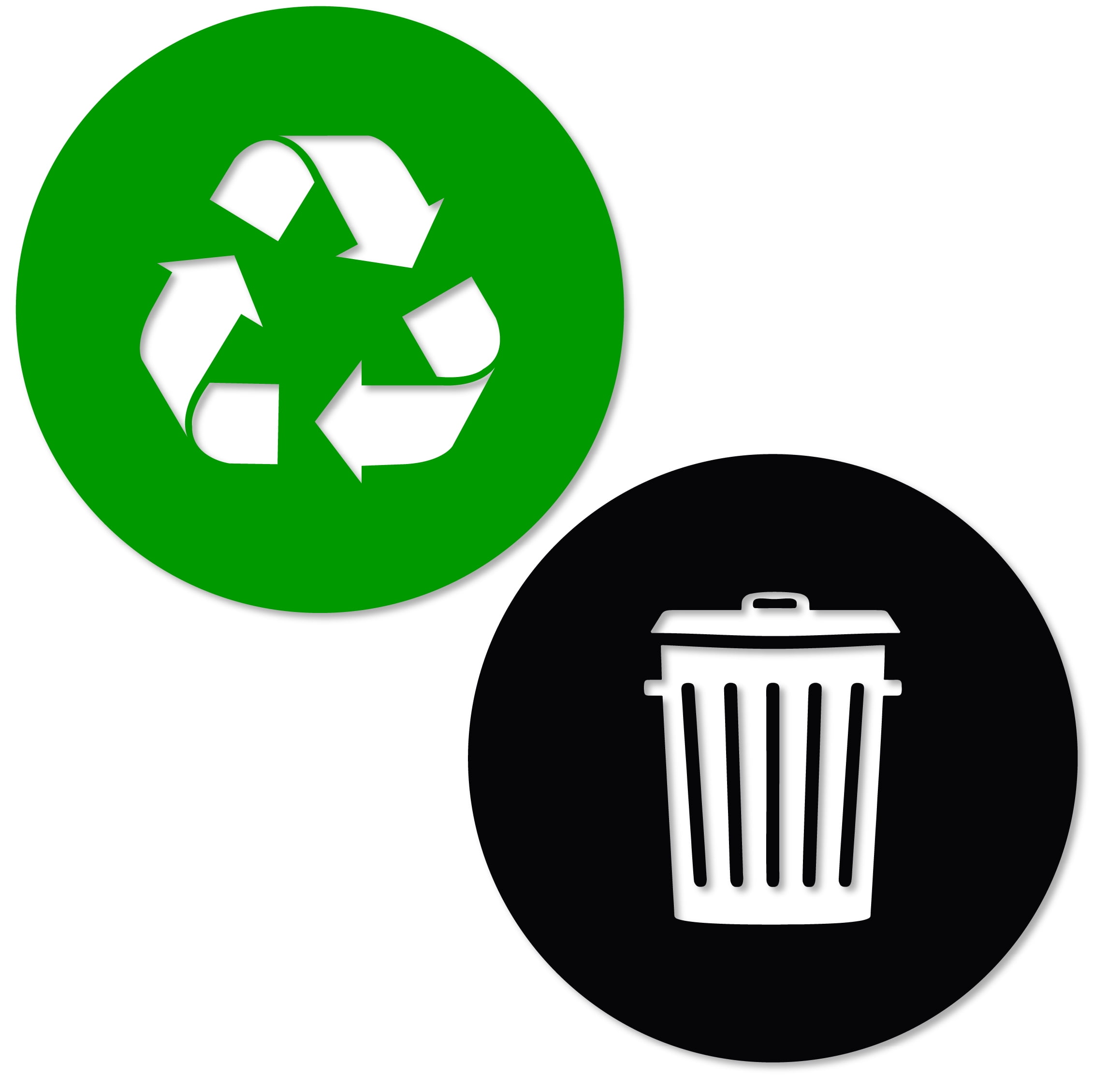 Recycle and Trash Sticker Logo Style Symbol to Organize Trash cans or ...