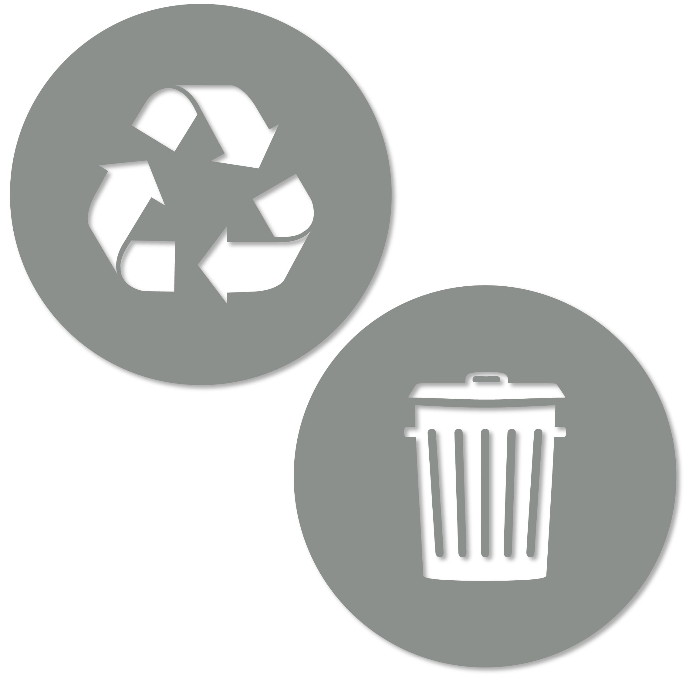Recycle and Trash Sticker Logo Style Symbol to Organize Trash cans or ...