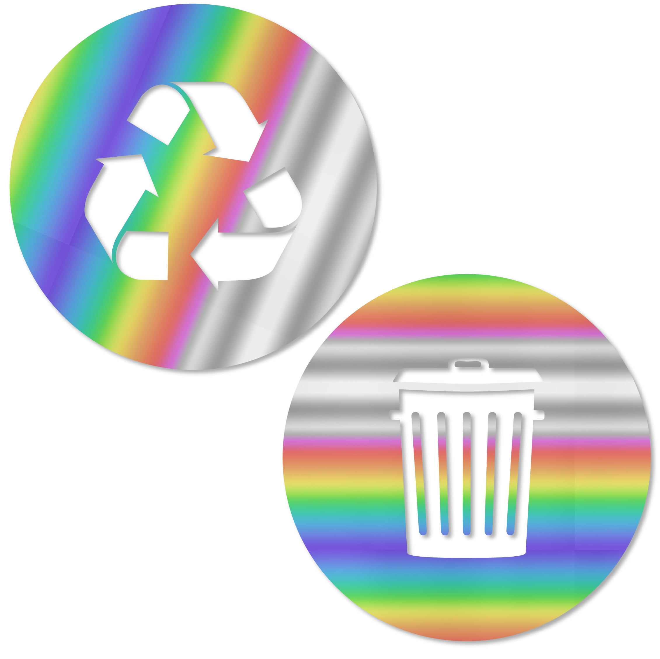 Recycle and Trash Sticker Logo Style Symbol to Organize Trash cans or ...