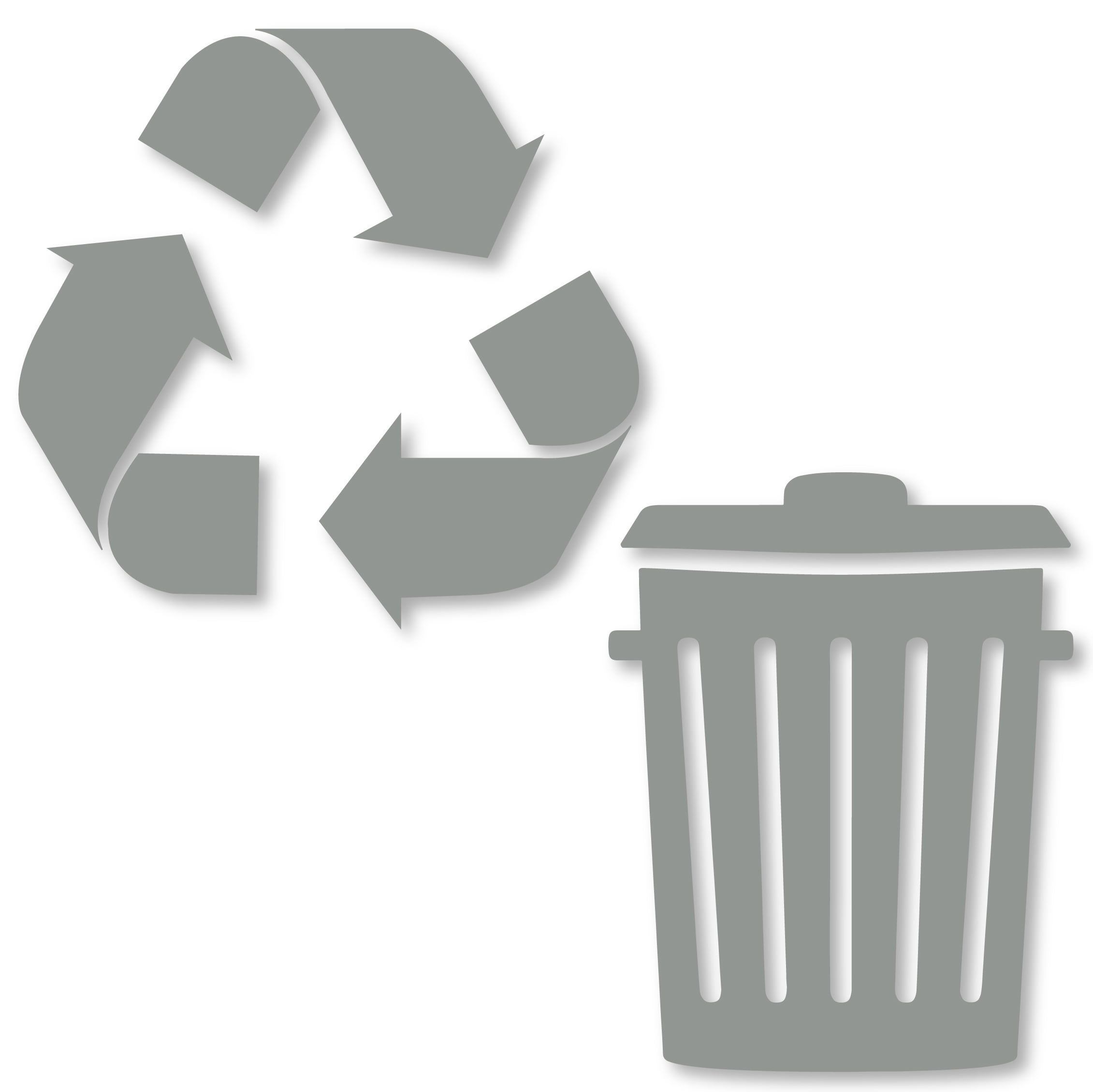 Recycle and Trash Sticker Logo Style Symbol to Organize Trash cans or ...