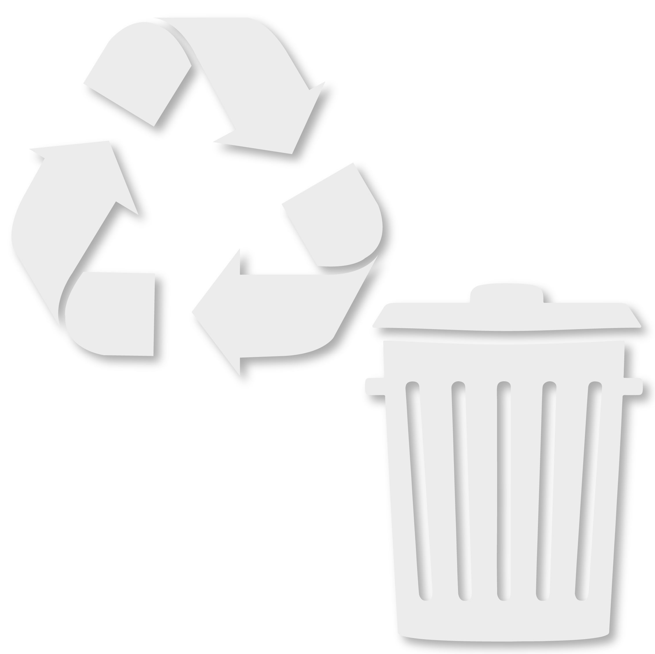 Recycle and Trash Sticker Logo Style Symbol to Organize Trash cans or ...