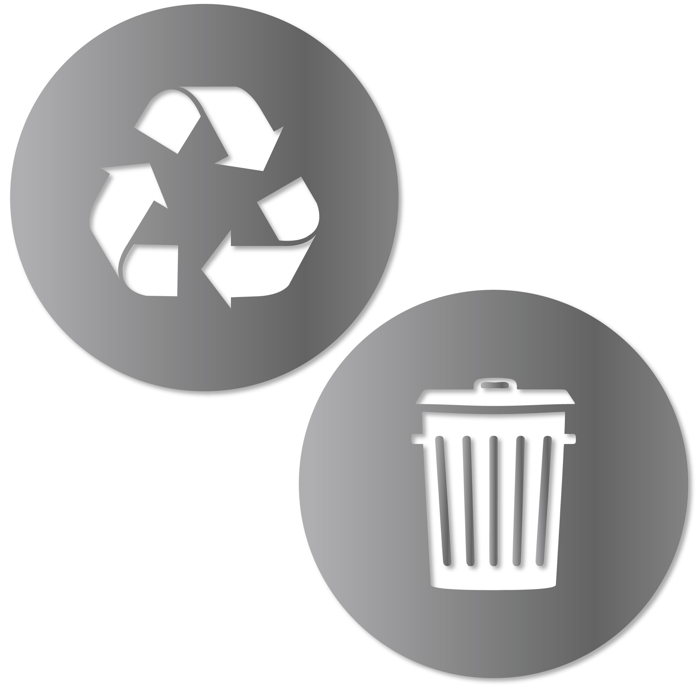Recycle and Trash Sticker Logo Style Symbol to Organize Trash cans or ...
