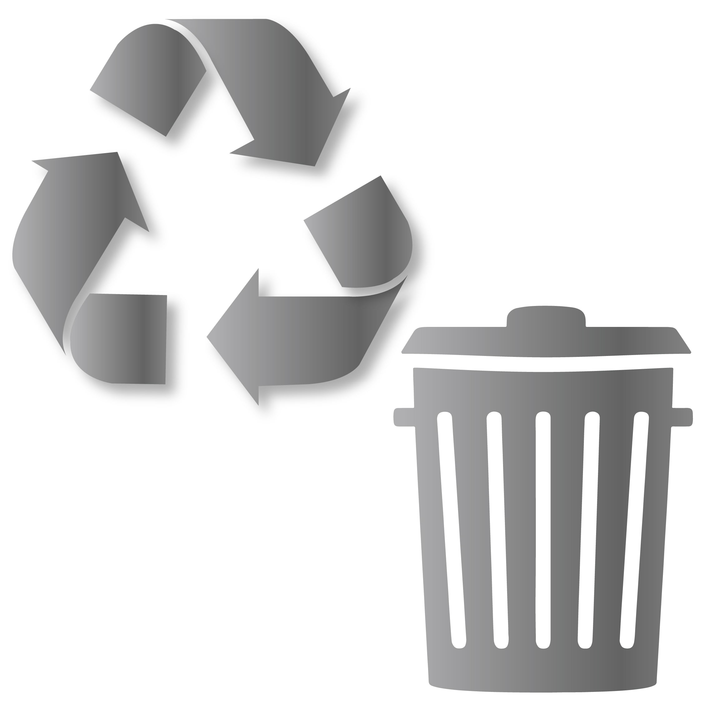Recycle and Trash Sticker Logo Style Symbol to Organize Trash cans or ...