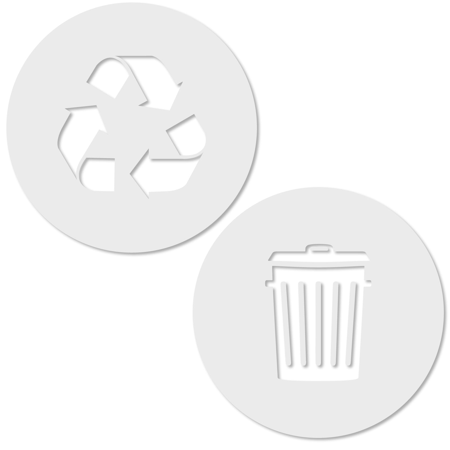 Recycle and Trash Sticker Logo Style Symbol to Organize Trash cans or ...