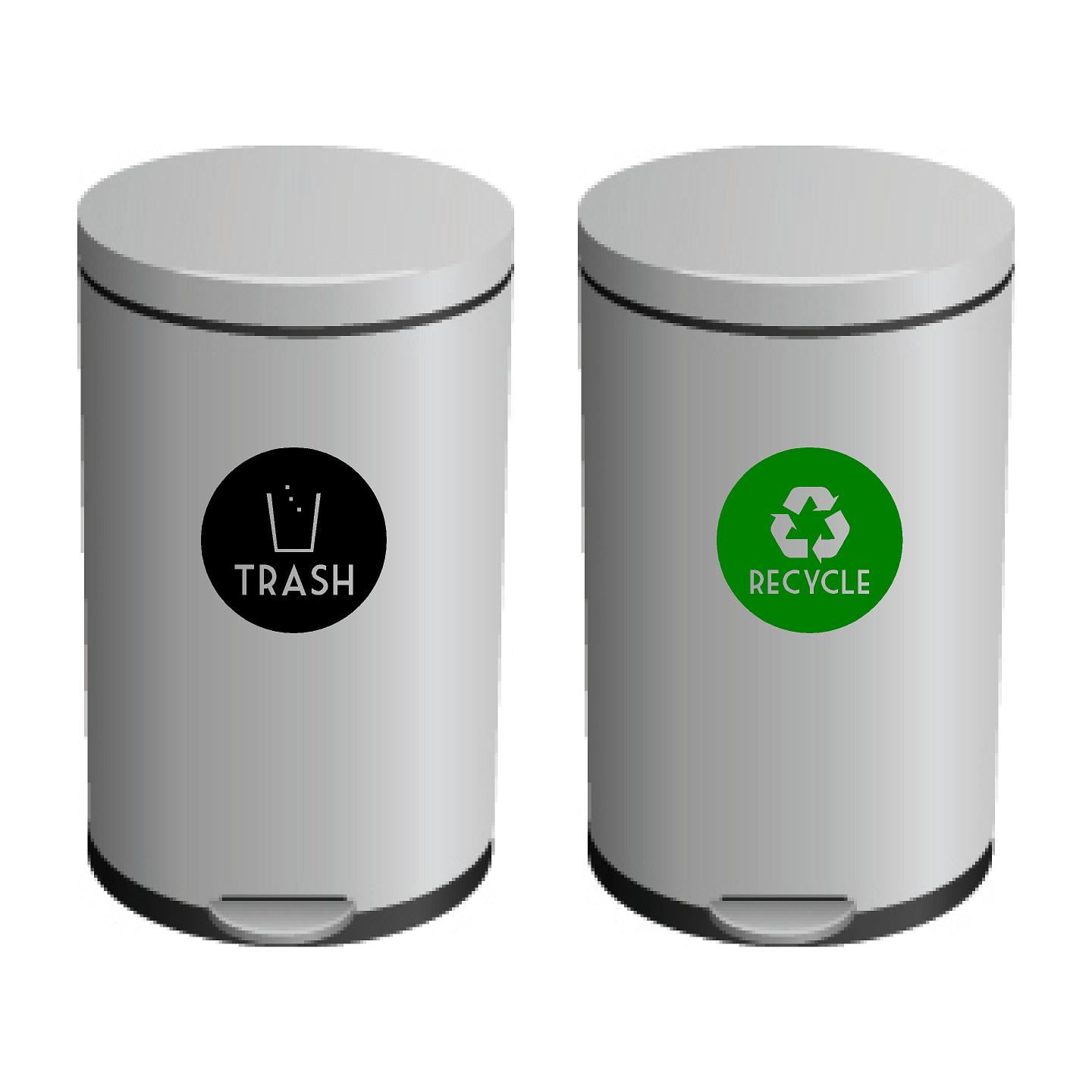 Recycle and Trash Vinyl Lettering Decal Sticker Trash Can Decals and ...