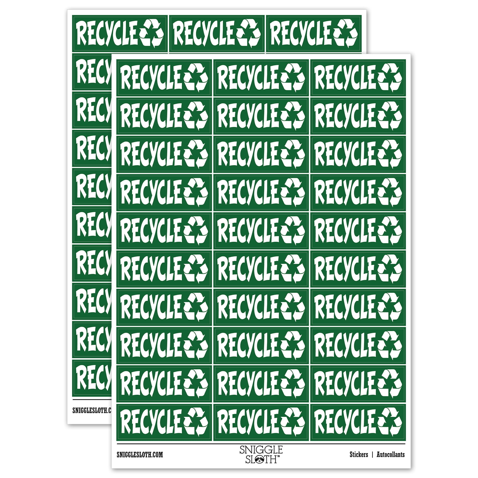 Recycle with Symbol Conservation Sticker Set - Dark Green - Matte ...