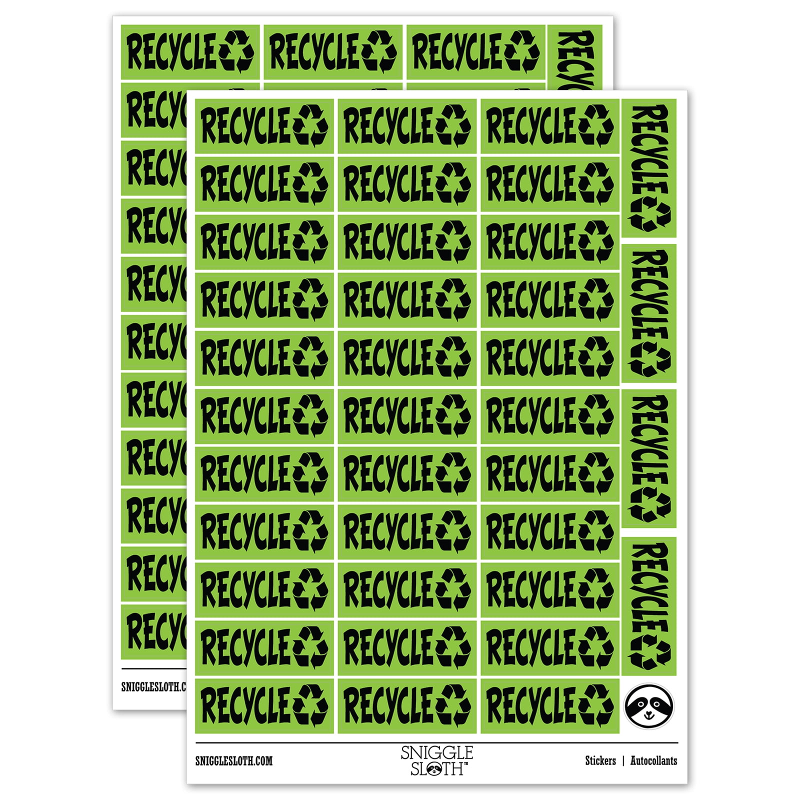 Recycle with Symbol Conservation Sticker Set - Light Green - Gloss ...