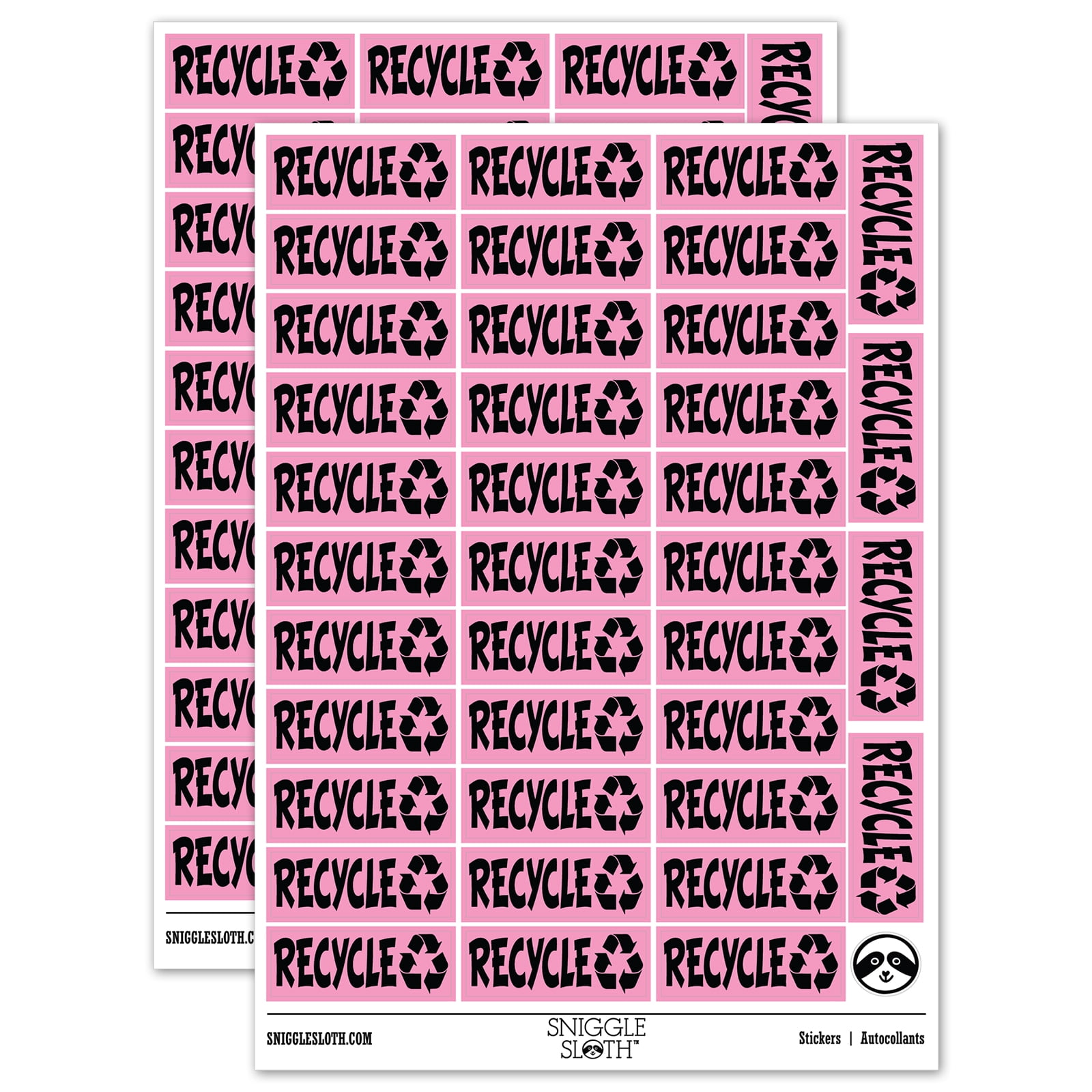 Recycle with Symbol Conservation Sticker Set - Light Pink - Matte ...