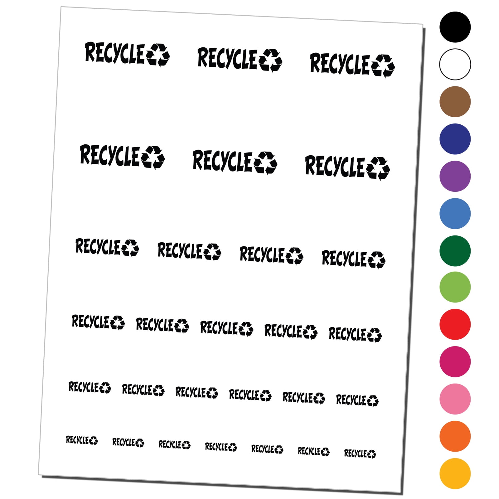 Recycle with Symbol Conservation Water Resistant Temporary Tattoo Set ...