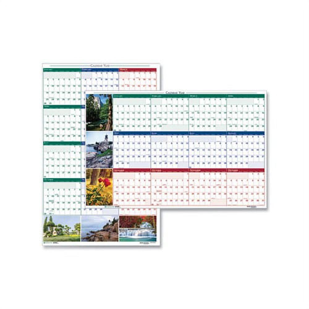 Recycled Earthscapes Nature Scene Reversible Yearly Wall Calendar 24 x ...