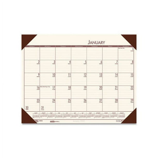 Recycled EcoTones Moonlight Cream Monthly Desk Pad Calendar 22 x 17 ...