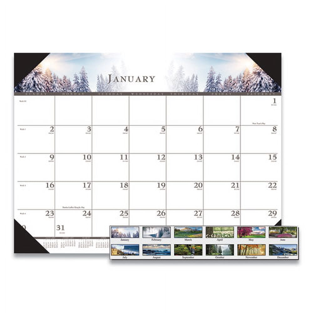 Recycled Full-Color Monthly Desk Pad Calendar, Nature Photography, 22 x ...