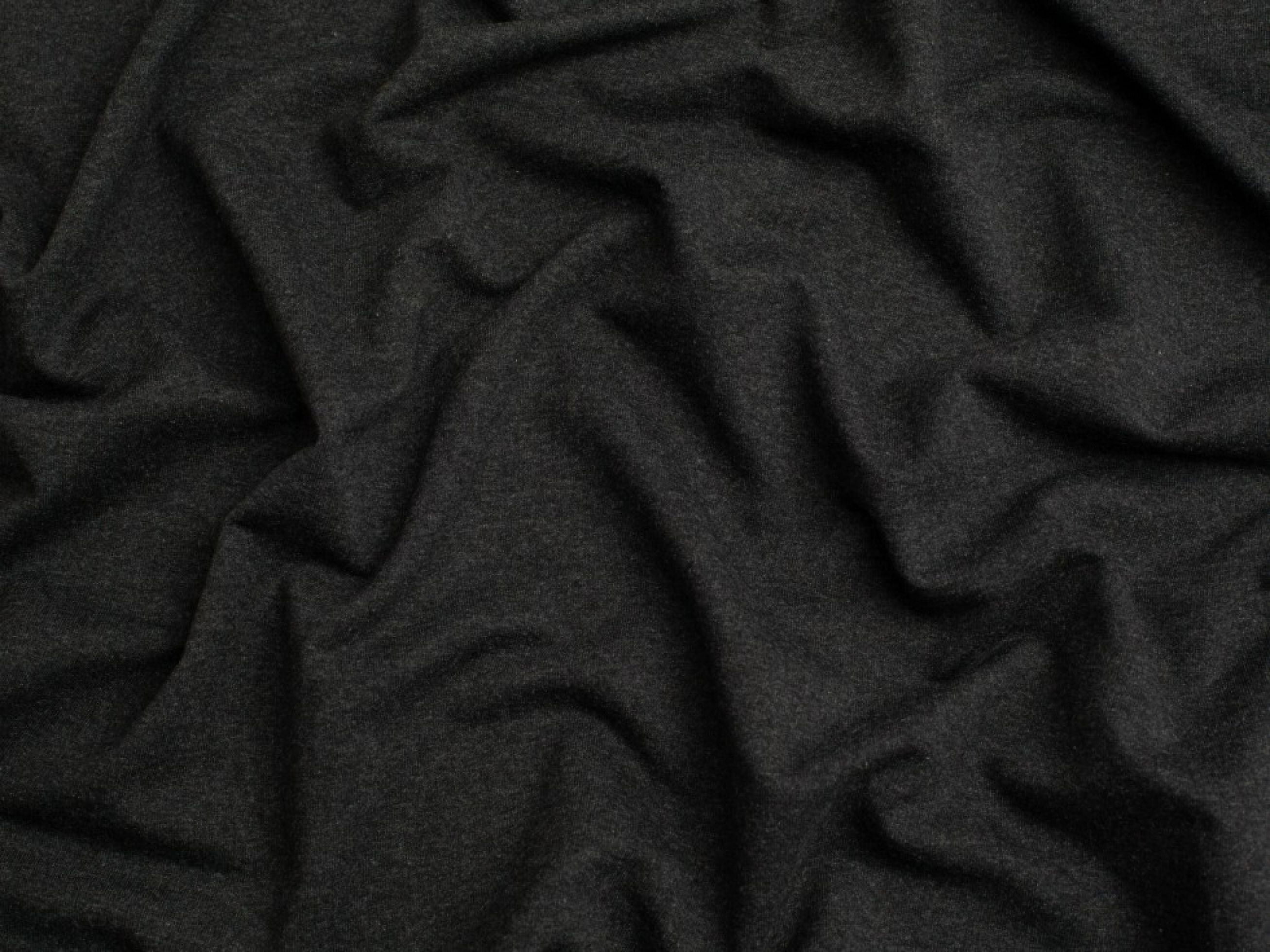 Recycled Loop Back French Terry Stretch Knit Fabric Dark Grey - per ...