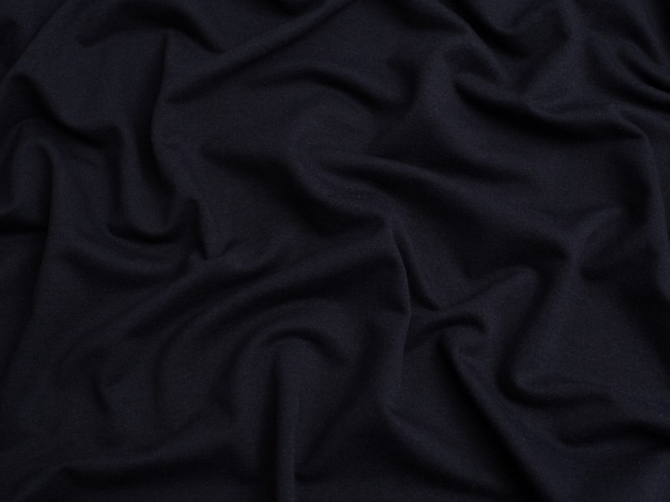 Recycled Loop Back French Terry Stretch Knit Fabric Navy Blue - per ...