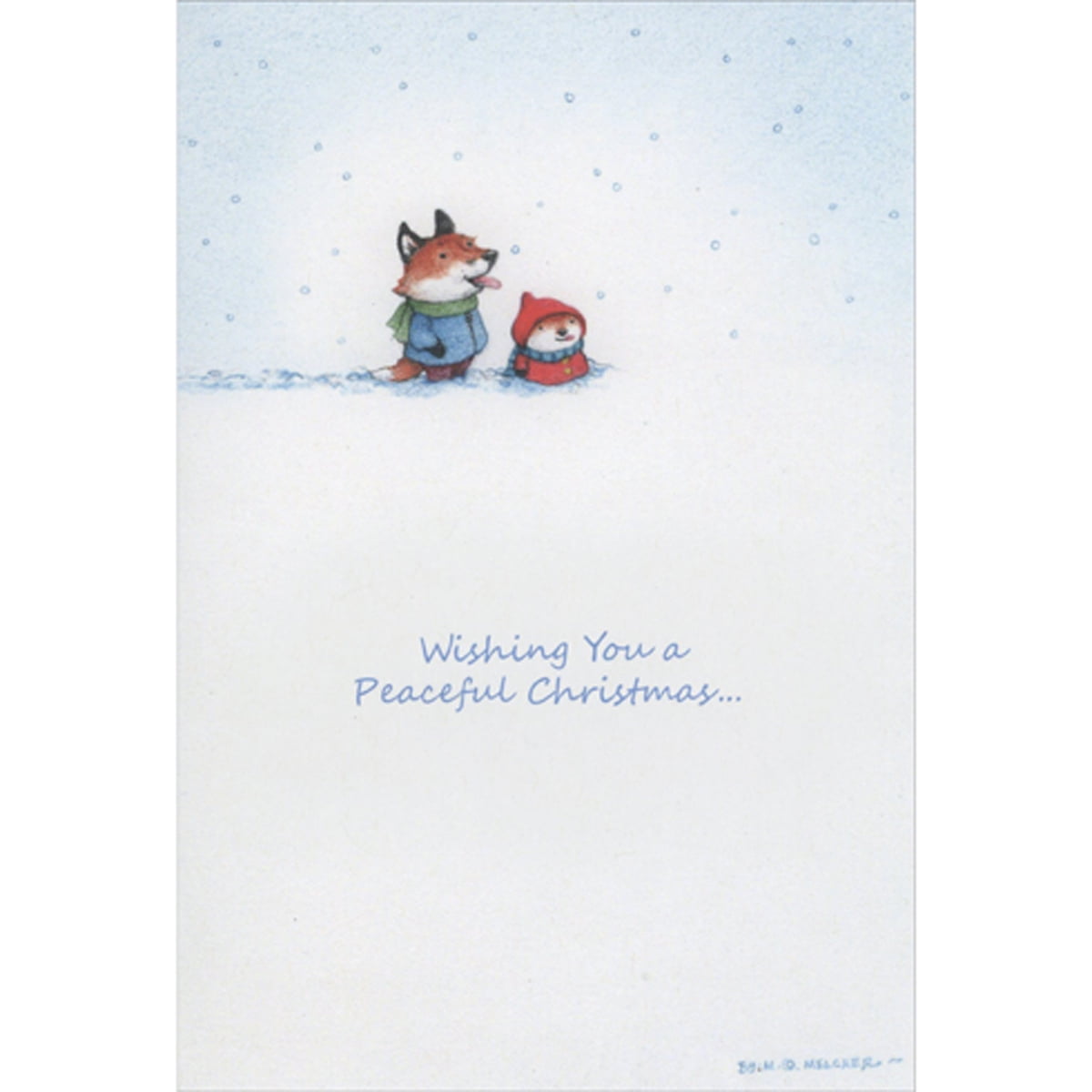 Recycled Paper Greetings Fox and Badger Catching Snowflakes On Tongues ...
