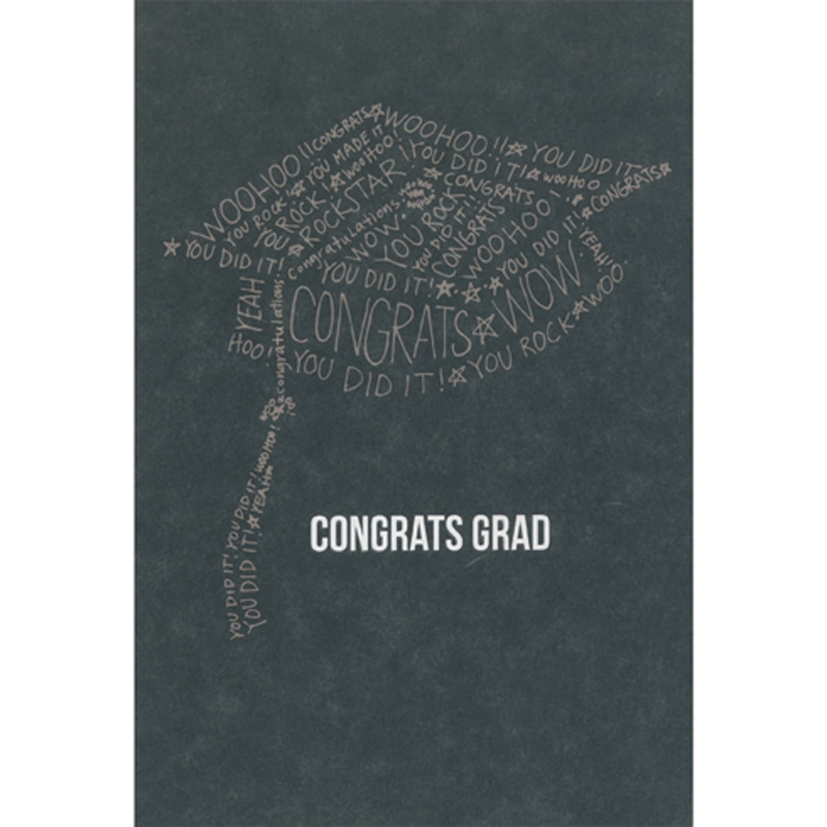 Recycled Paper Greetings Grad Cap of Congratulation Phrases on Black ...