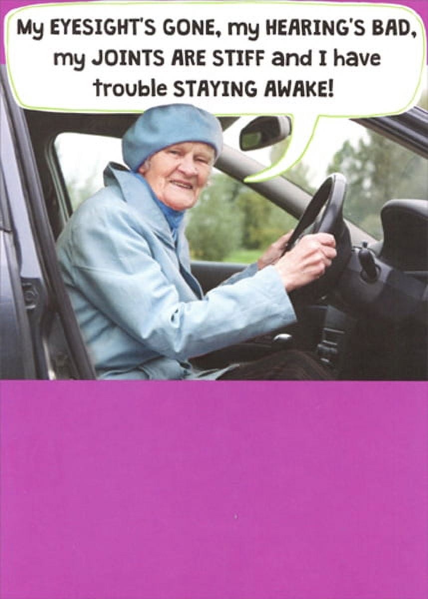 Funny Old Lady Driving