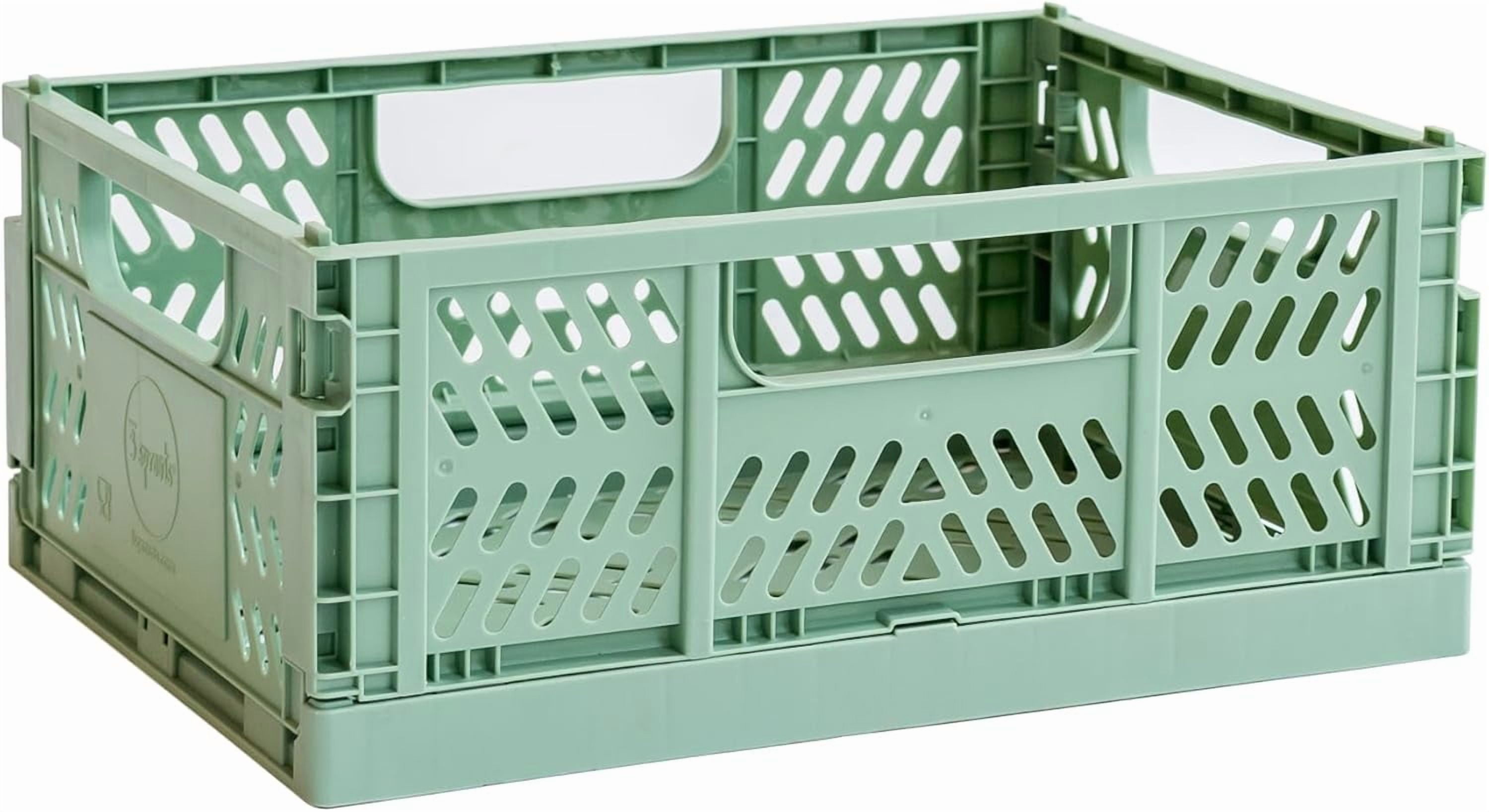 Recycled Plastic Collapsible Crate - Stackable Folding Storage Crate ...