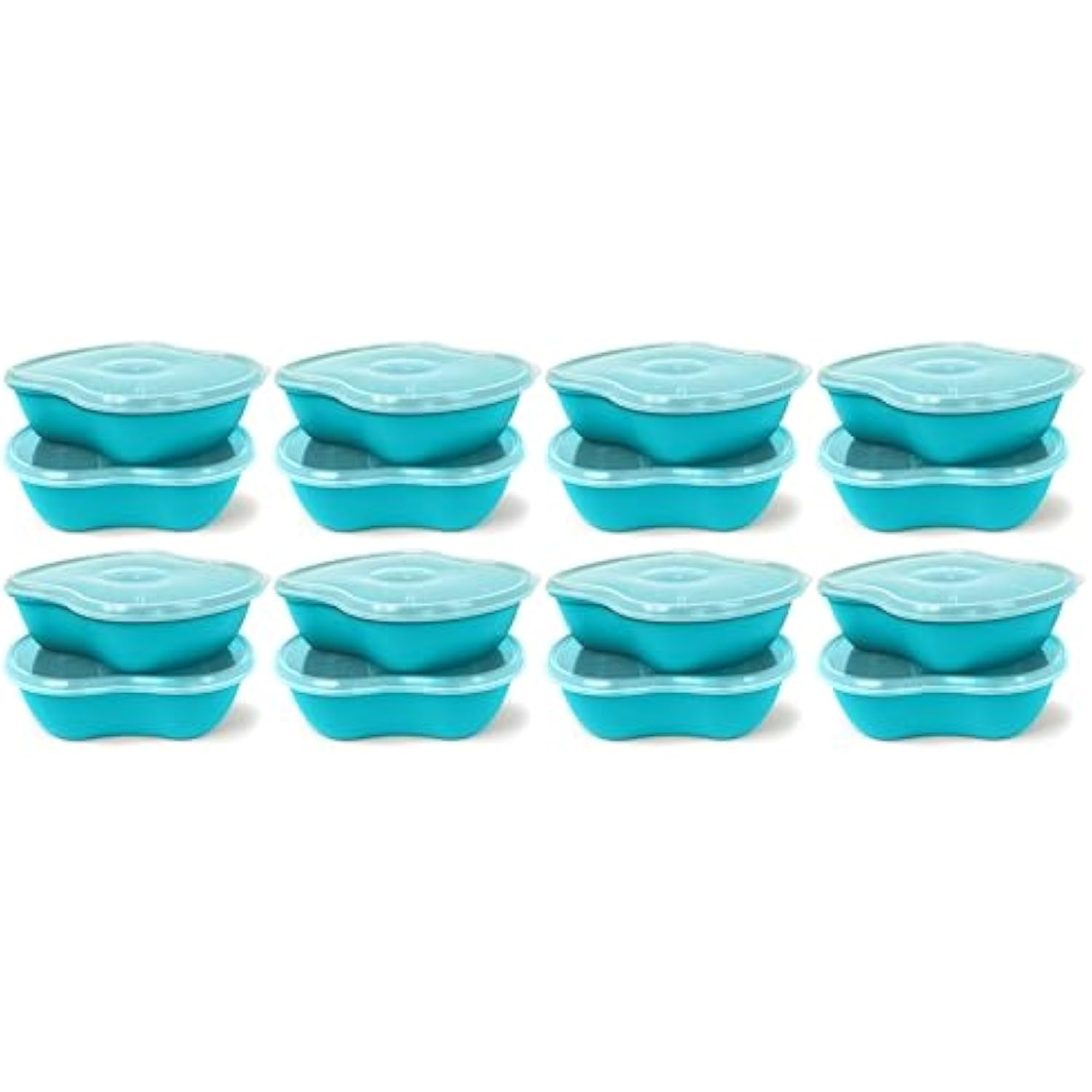 Recycled Plastic Sandwich Storage Containers 16-Pack Aqua Blue ...