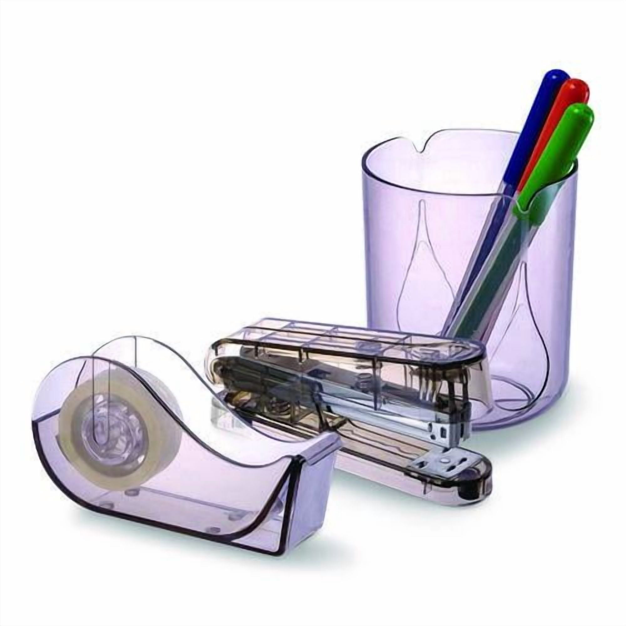 Recycled Plastic Three-Piece Desk Set: (1) Pencil Cup, (1) Stapler, (1 ...