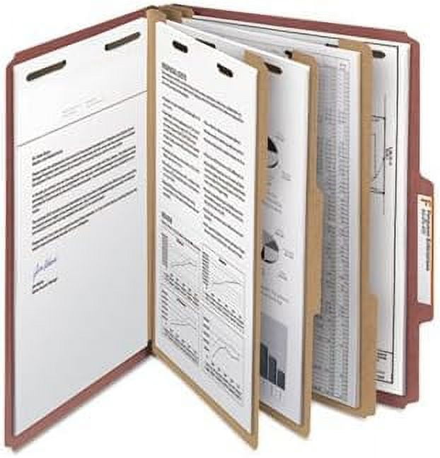 Recycled Pressboard Classification Folders, 3 Dividers, Letter Size ...