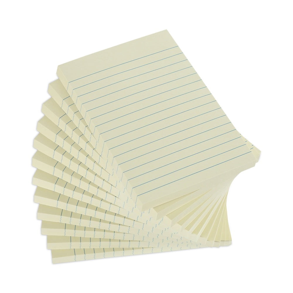 Universal UNV28073 4 in. x 6 in. Note Ruled Recycled Self-Stick Note ...