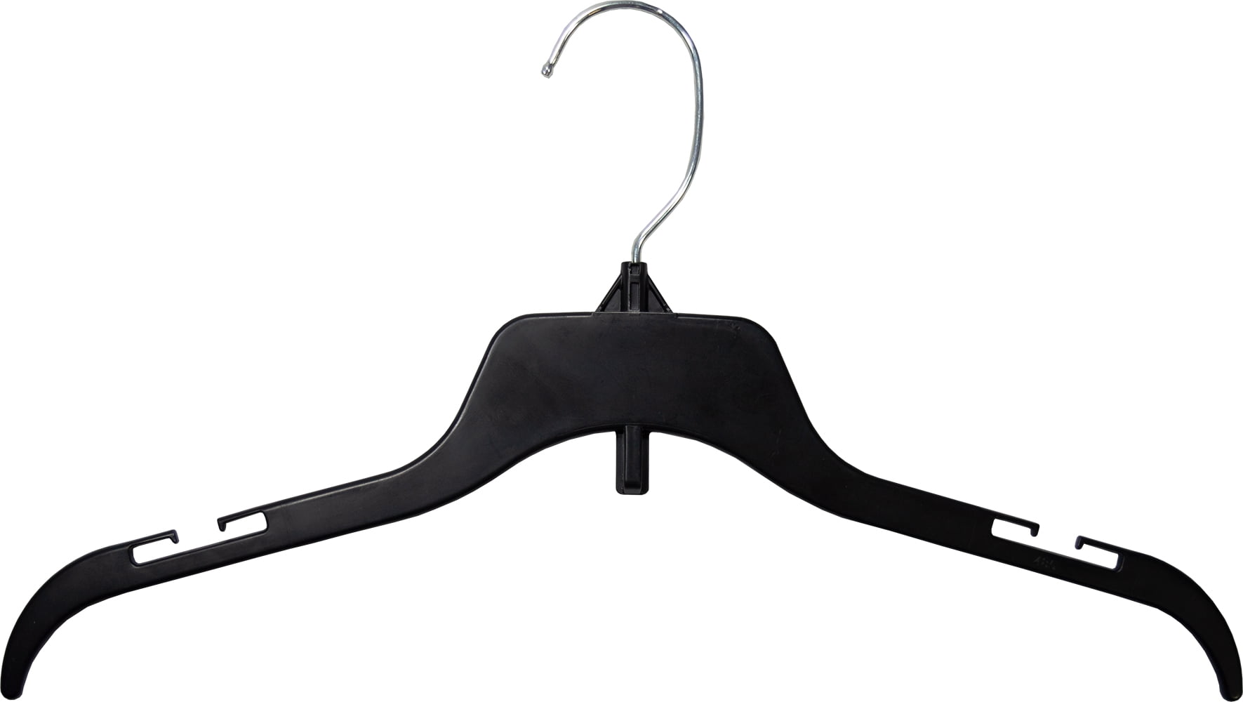 Recycled Stackable Black Plastic Top Hanger with T Notches, (Box of 100 ...