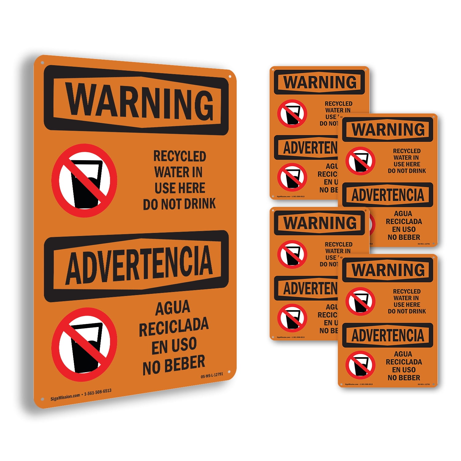 Recycled Water In Use Here Do Not Drink OSHA WARNING Aluminum Sign 10 ...