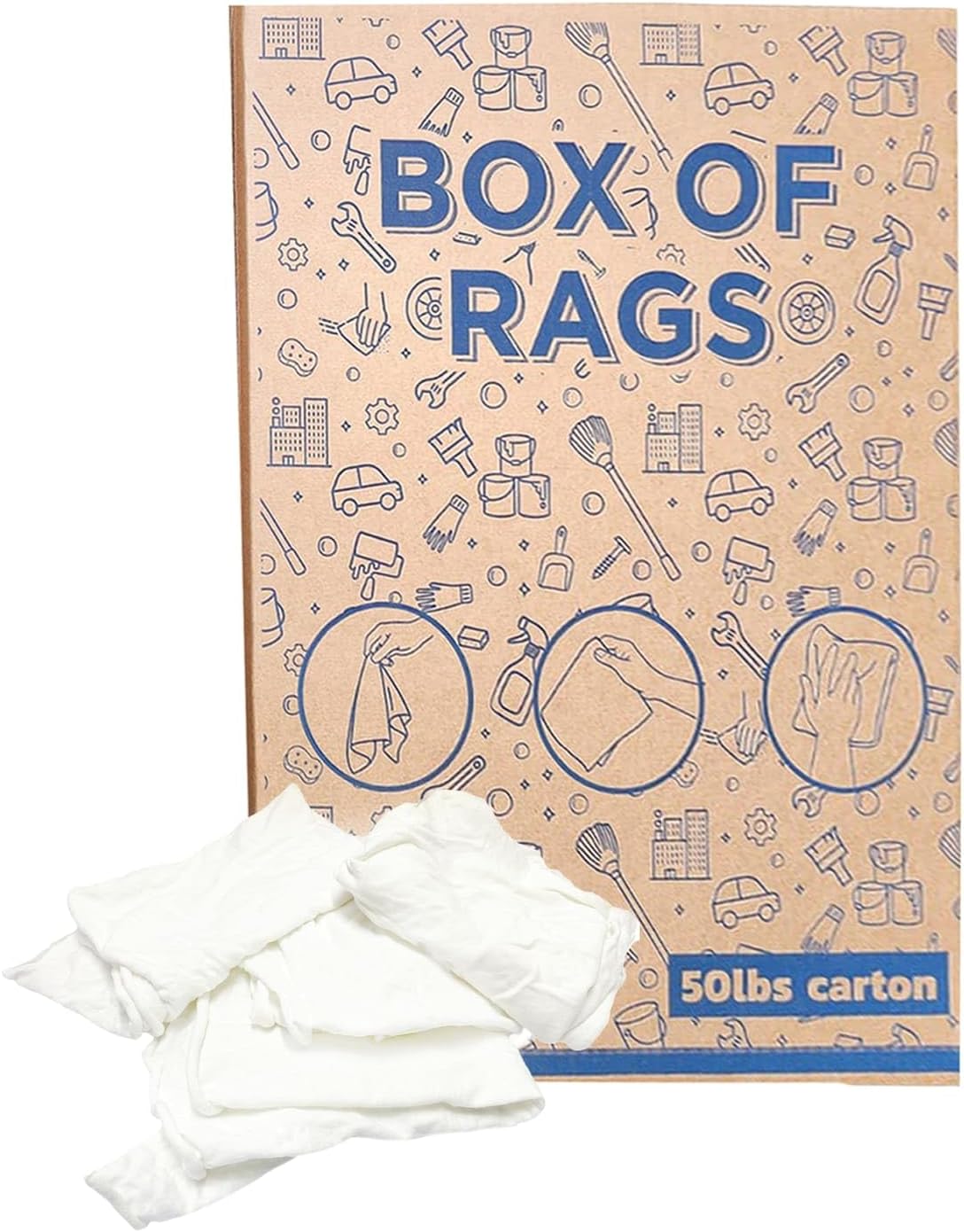 Recycled White Knit Rags - Shop Bulk Cleaning Rag for House, Paint ...