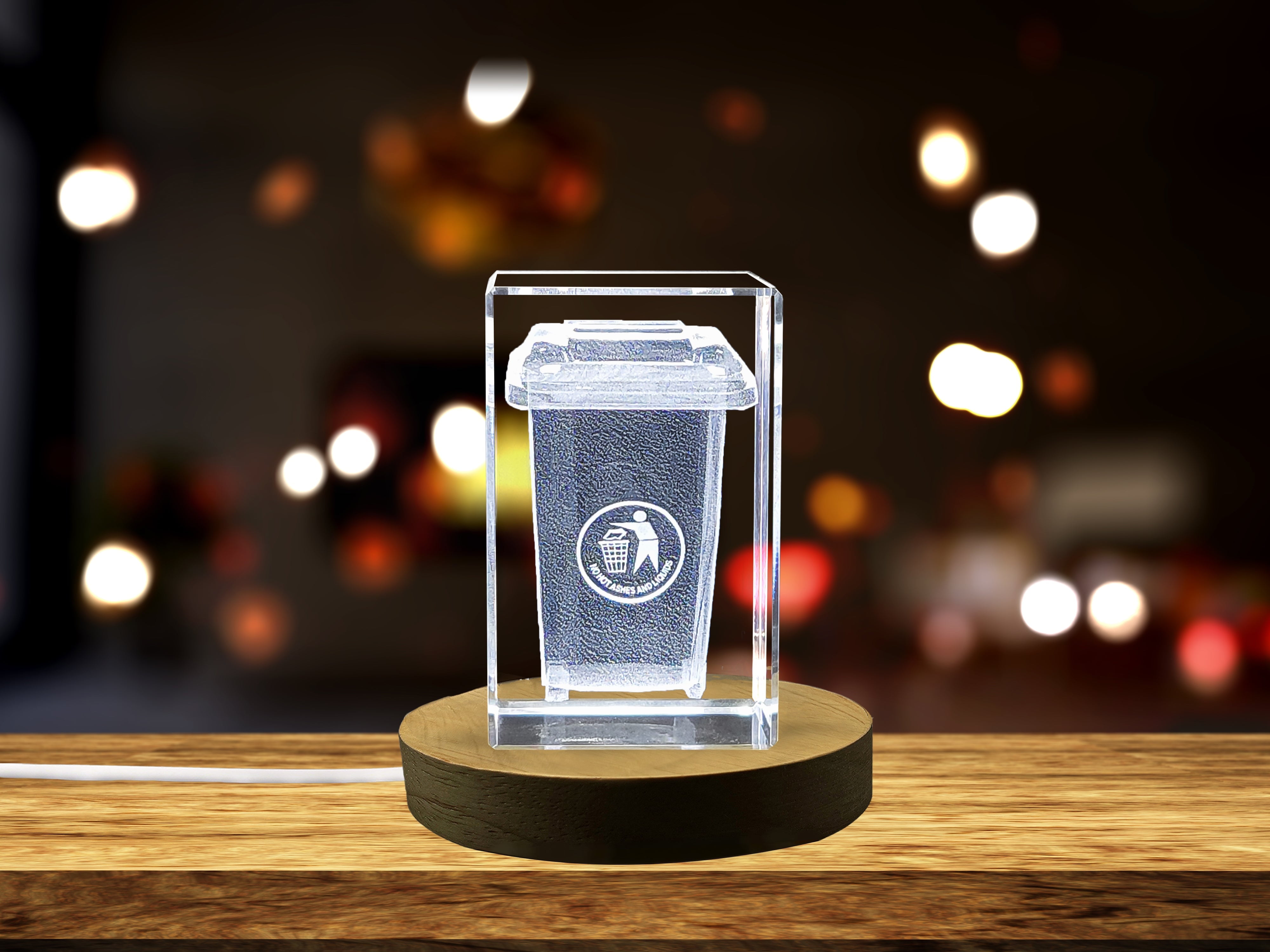Recycling Bin Immortalized in 3D Engraved Crystal - Walmart.com