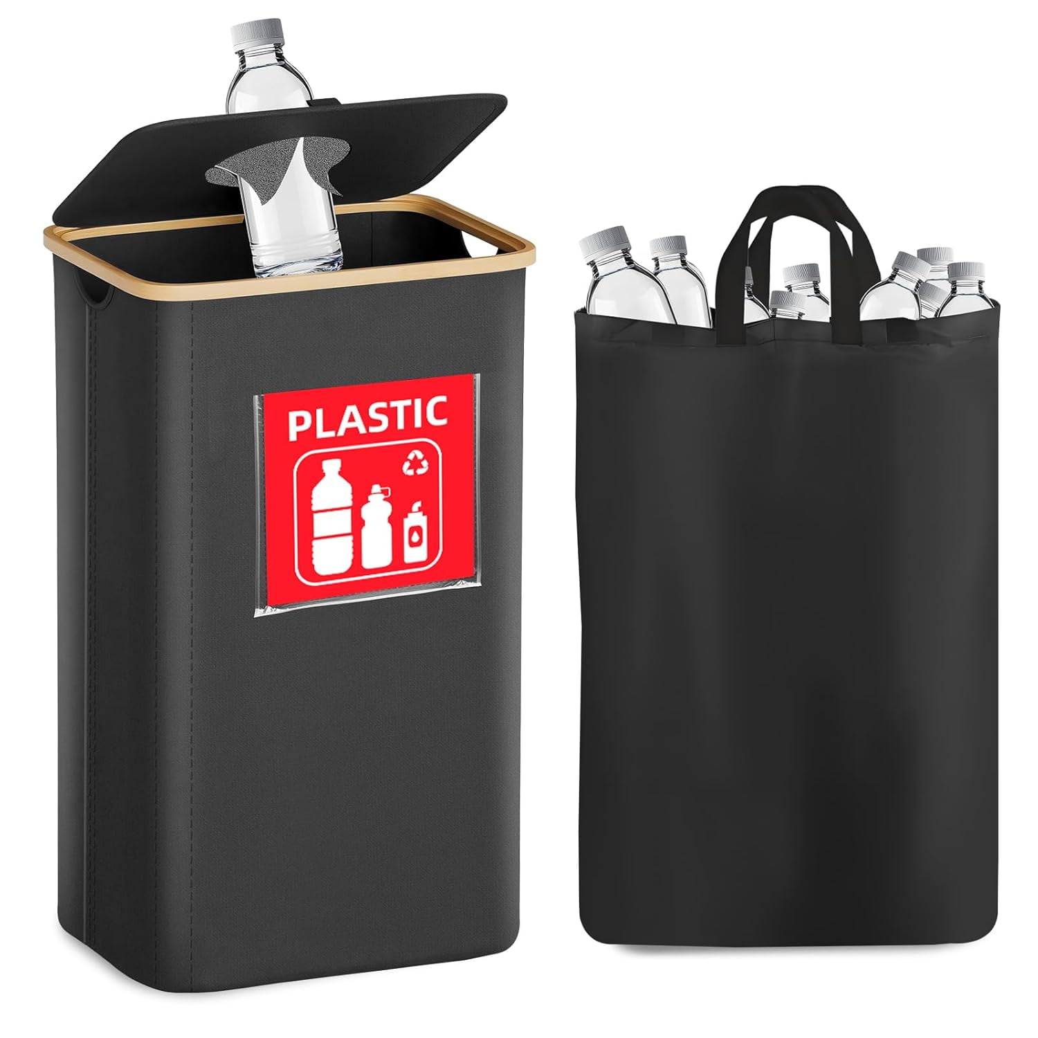 Recycling Bin for Kitchen 26 Gallon 100L, Indoor Recycle Bins with Lid ...