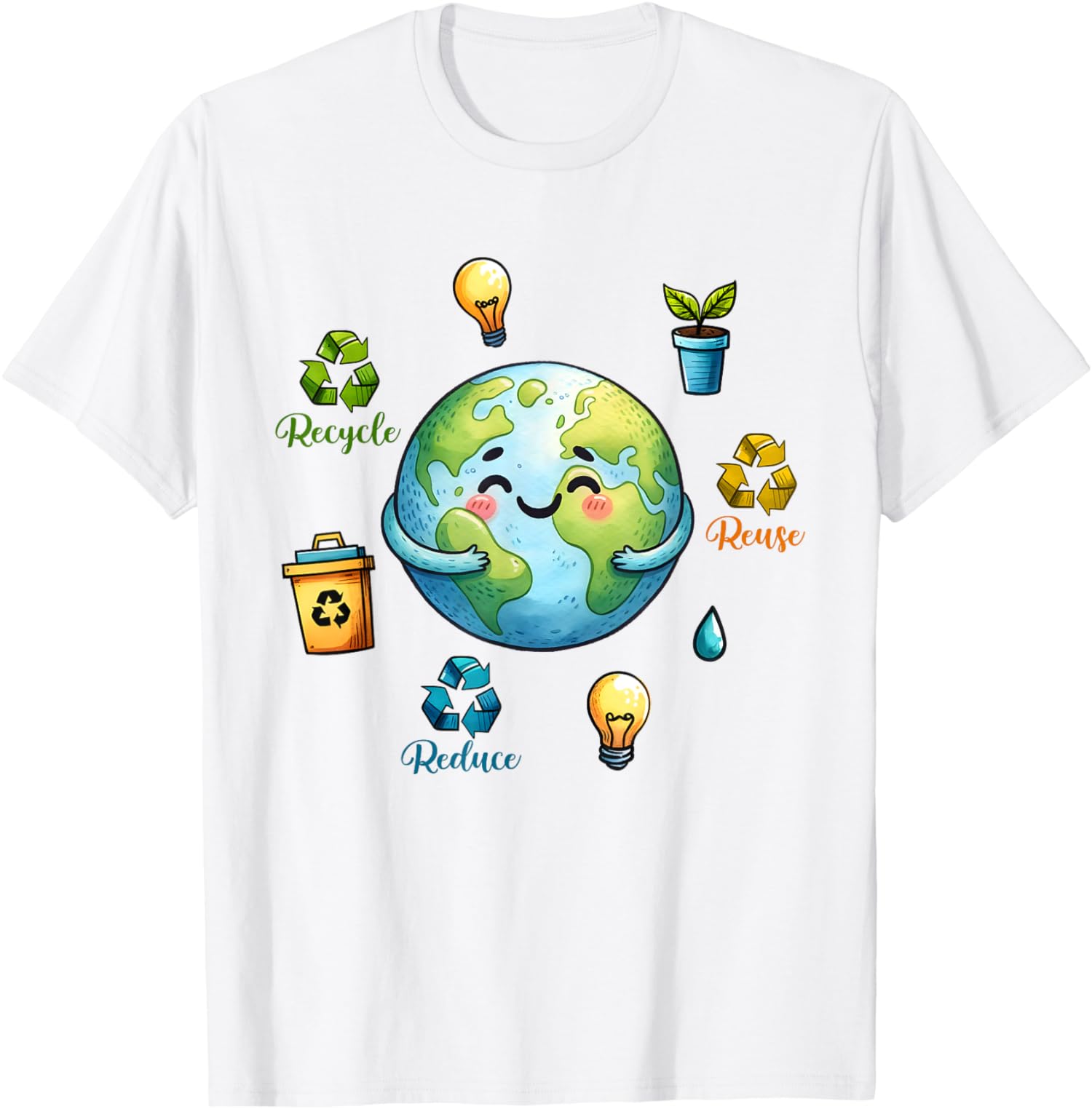 Recycling Earth Day 2024 Environment Reduce Reuse Recycle T-Shirt ...