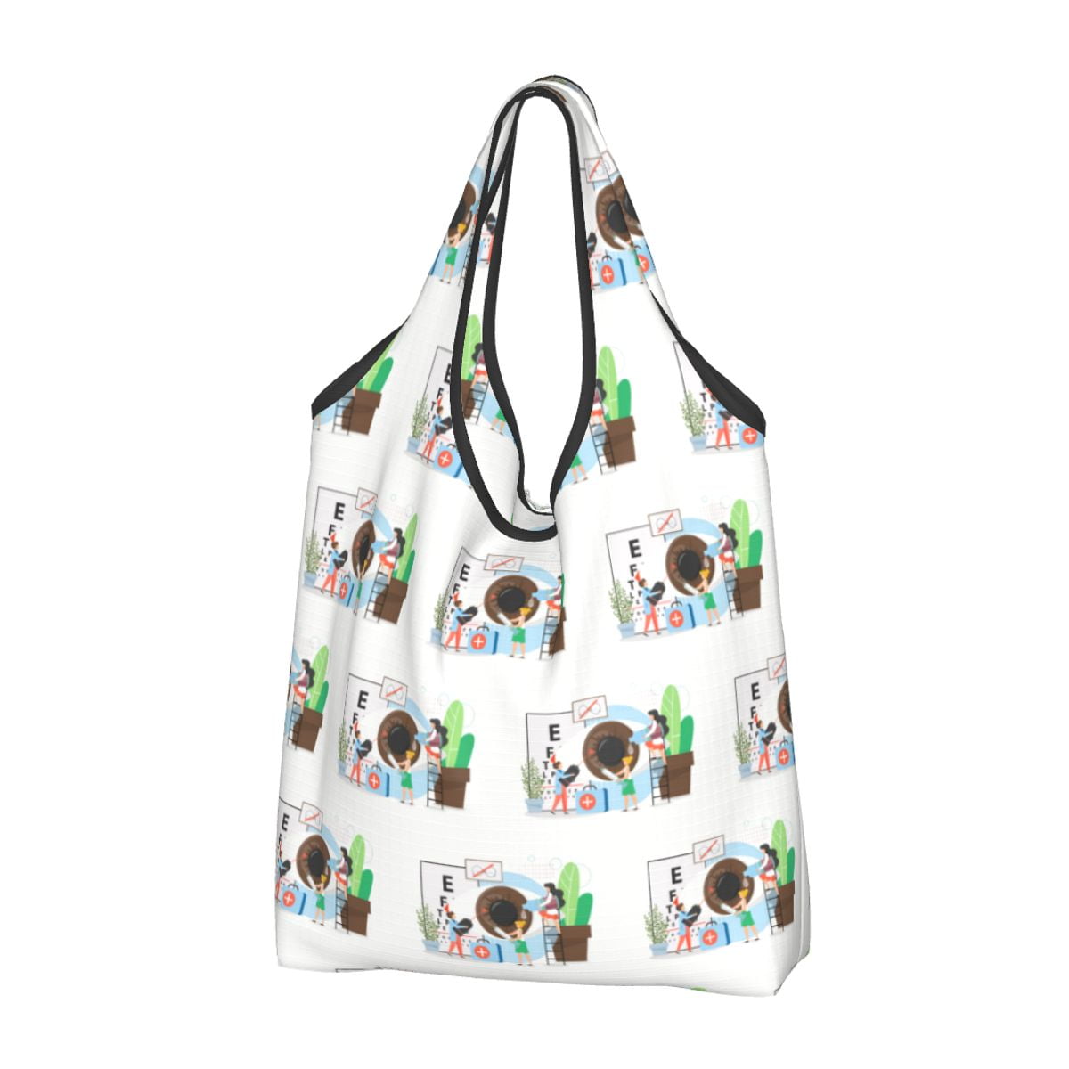 Recycling Eye Test Snellen Chart Shopping Bag Women Tote Bag Portable ...