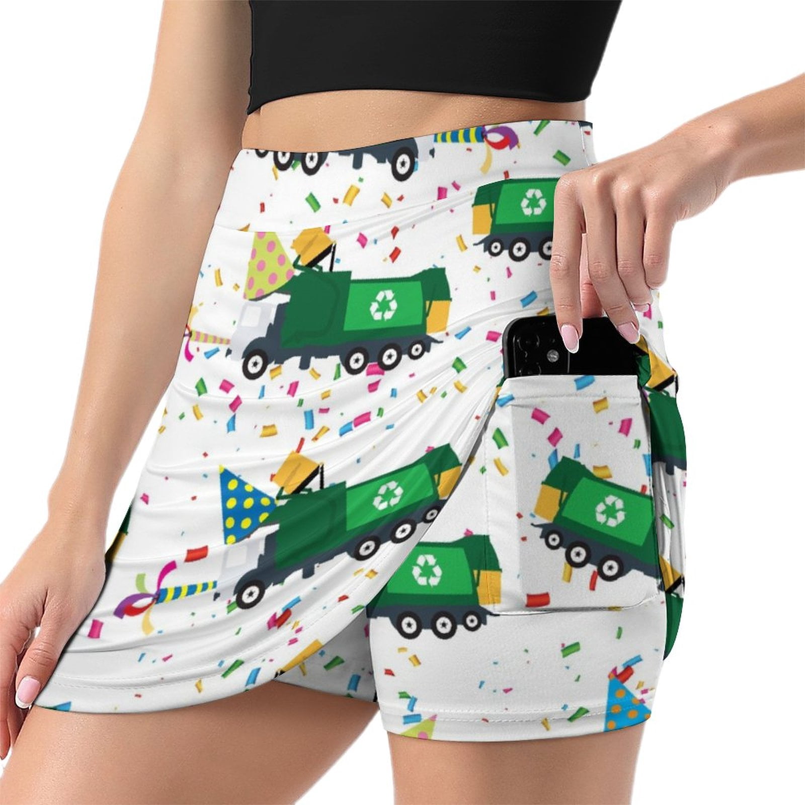 Recycling Garbage Truck Party Pattern Light proof trouser skirt korean ...