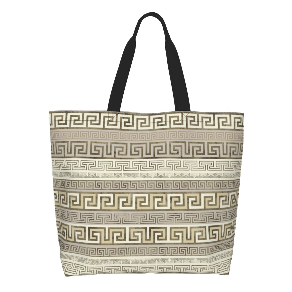 Recycling Greek Meander Shopping Bag Shoulder Canvas Tote Bag Portable ...