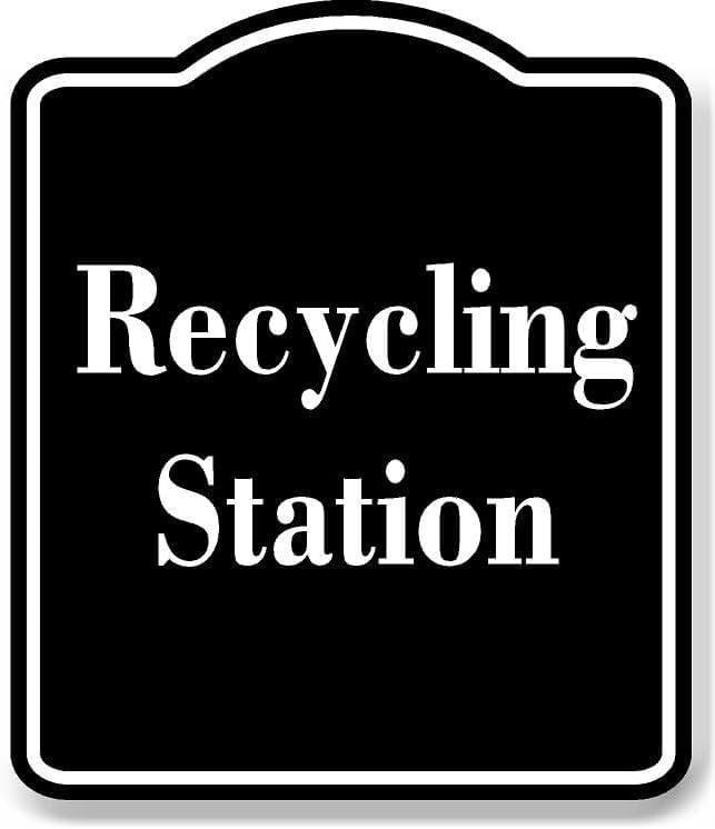 Recycling Station BLACK Aluminum Composite Sign 8.5''x10'' - Walmart.com