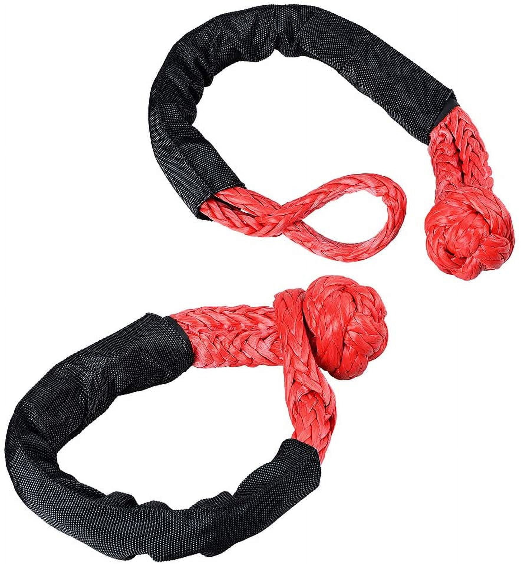 Red 1/2" Tow Straps Rope Recovery 38,000 LB UHMWPE SYNTHETIC Soft ...