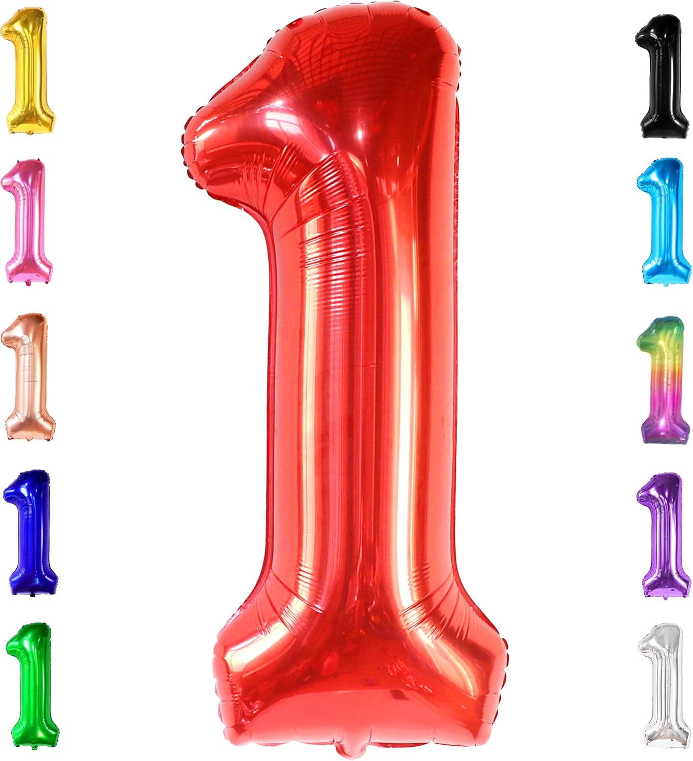 , Red 1 Balloon Number - 40 Inch, Helium Supported | Red One Balloon ...