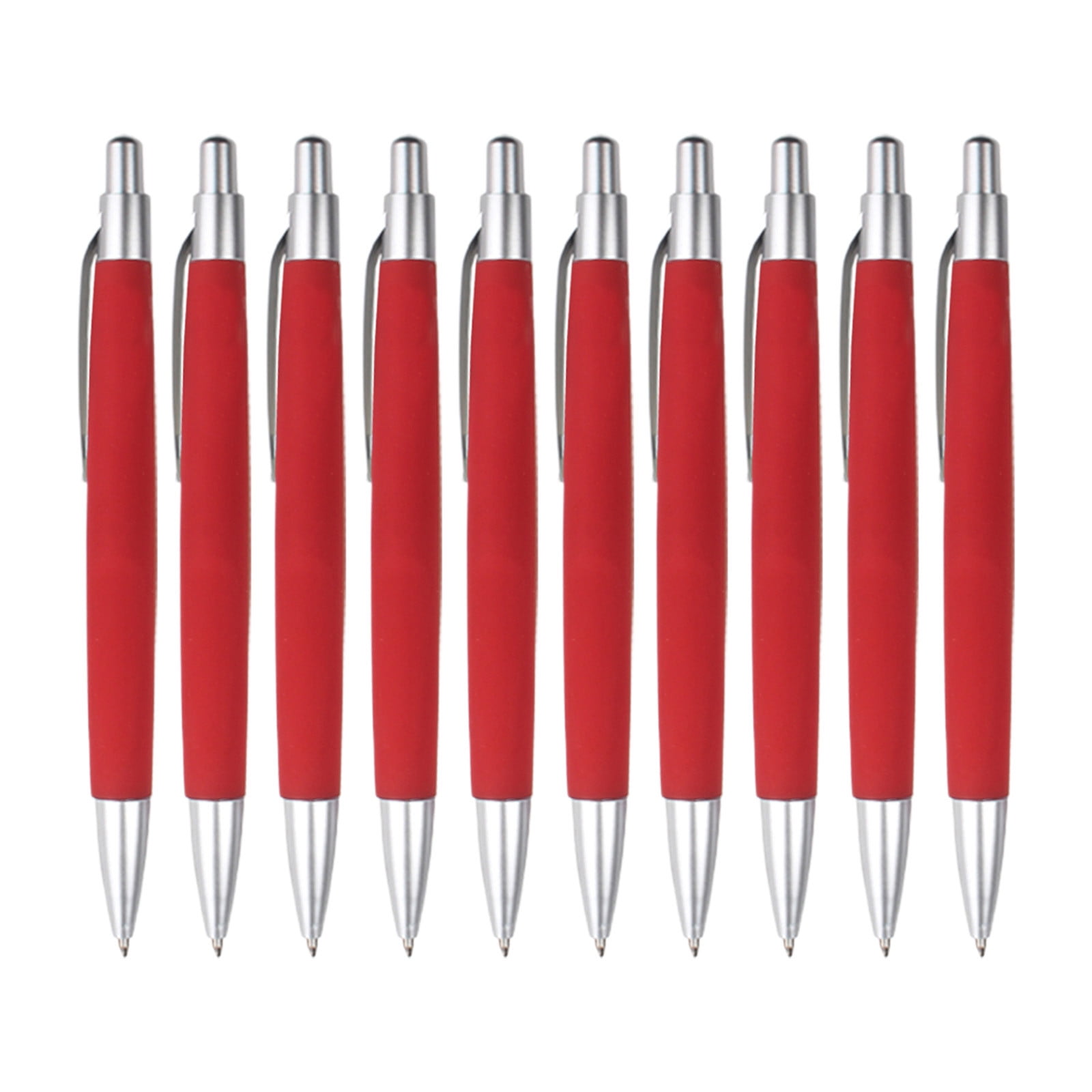 Red 10 Count Retractable Pens With Red Ink For Marking And Writing ...