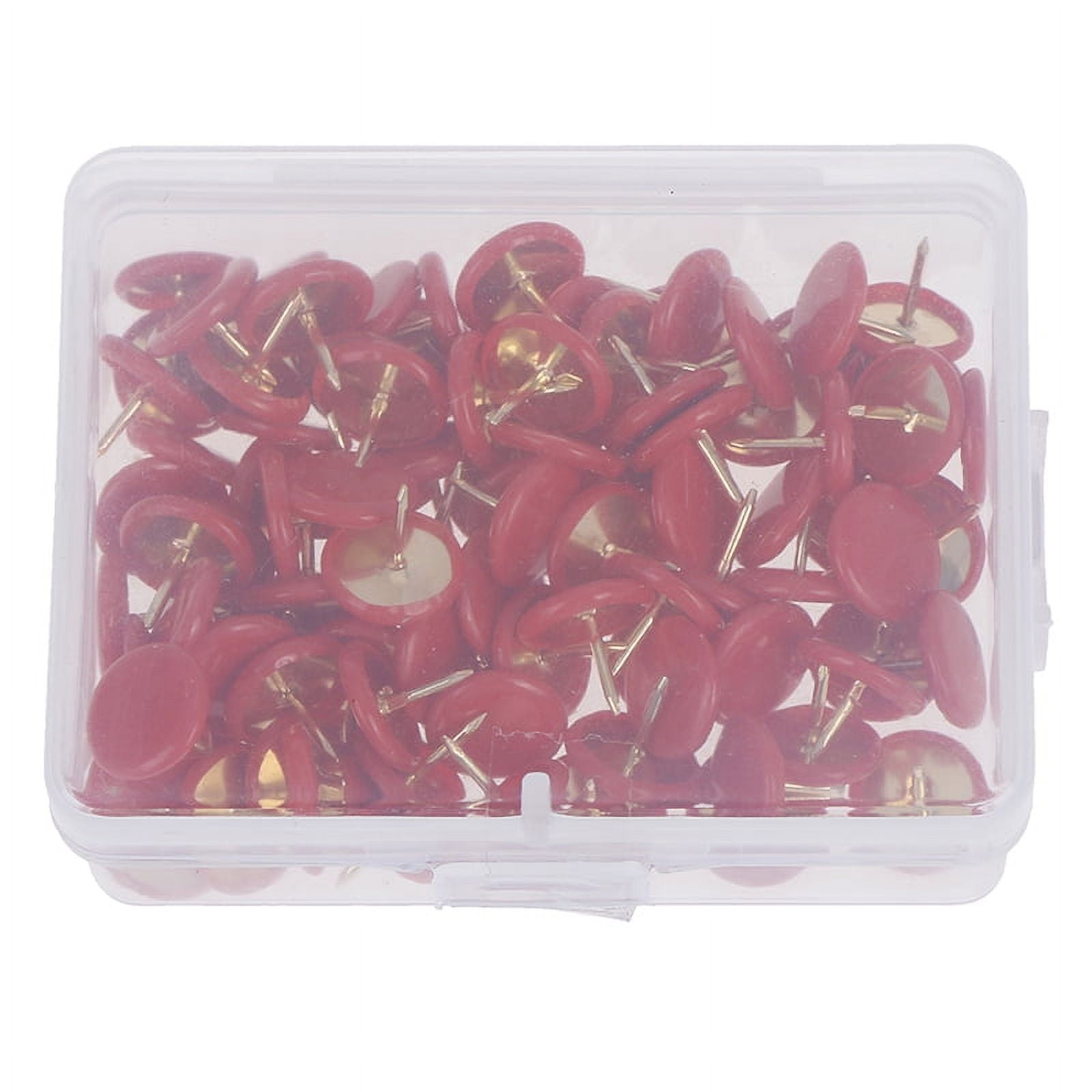 (Red) 100Pcs Round Push Pins Notice Board Map Thumb Tacks Point ...