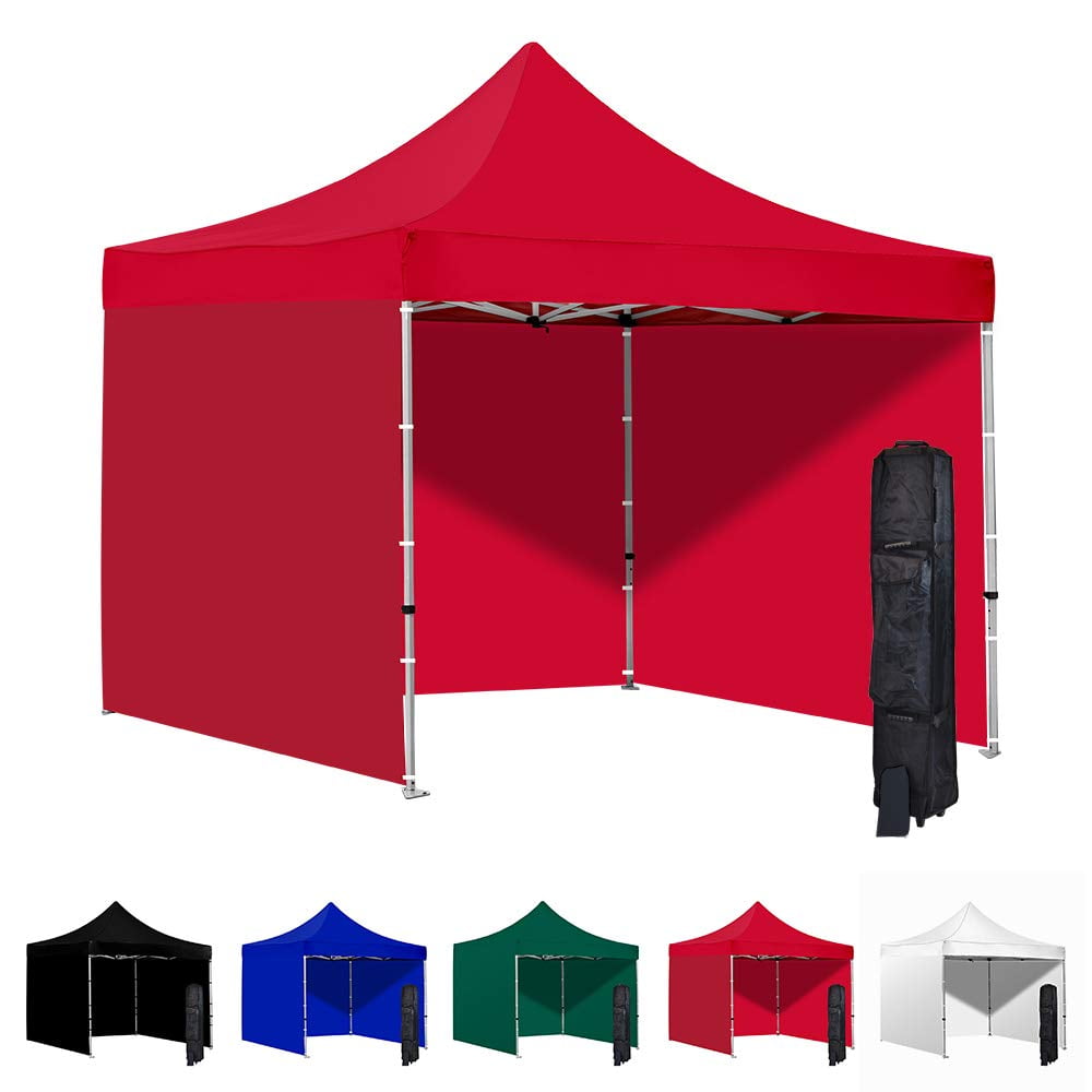 Red 10x10 Instant Canopy Tent and 3 Side Walls - Commercial-Grade ...