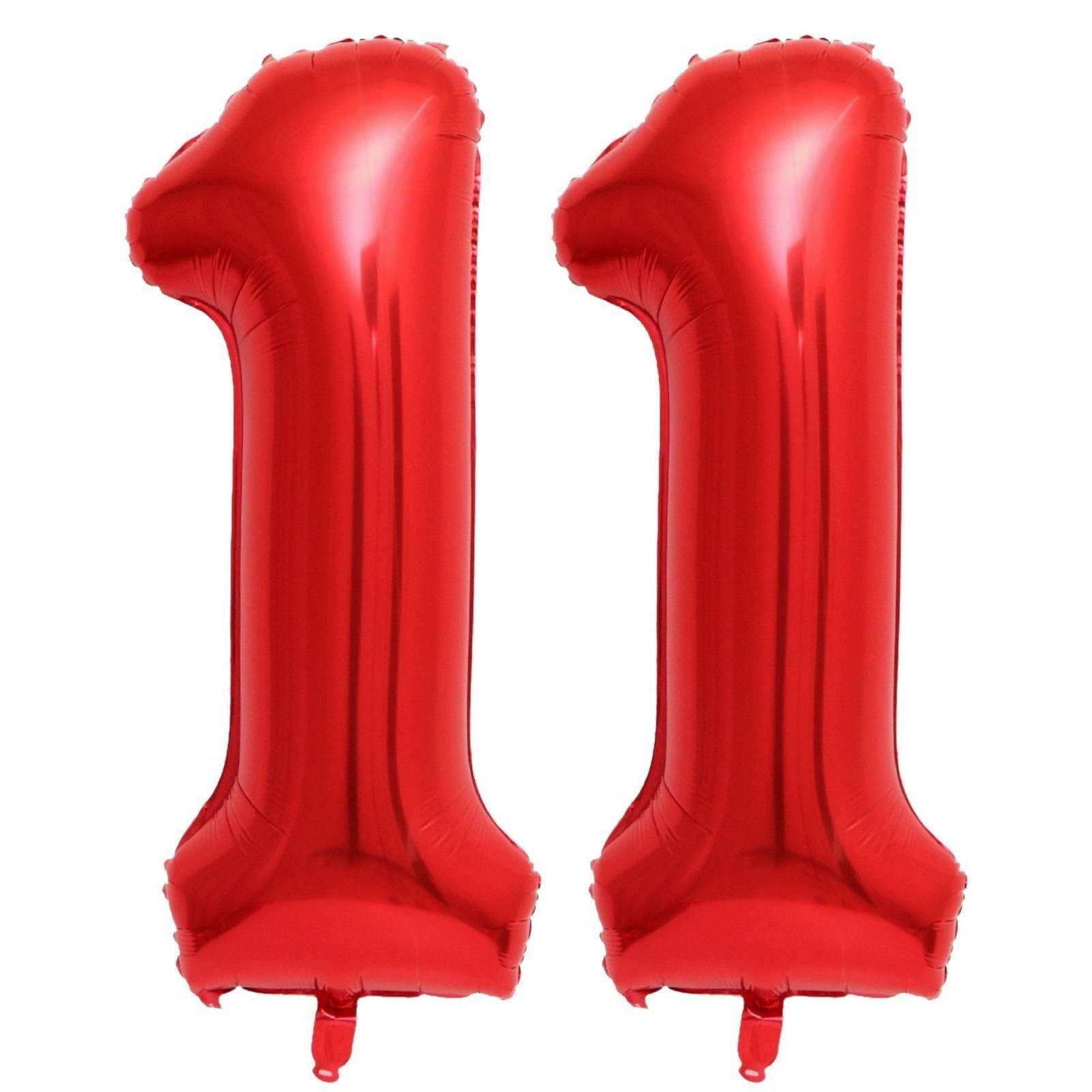 Red 11 Number Balloons, YPF5 40 Inch Giant Number 11 Balloons Foil ...