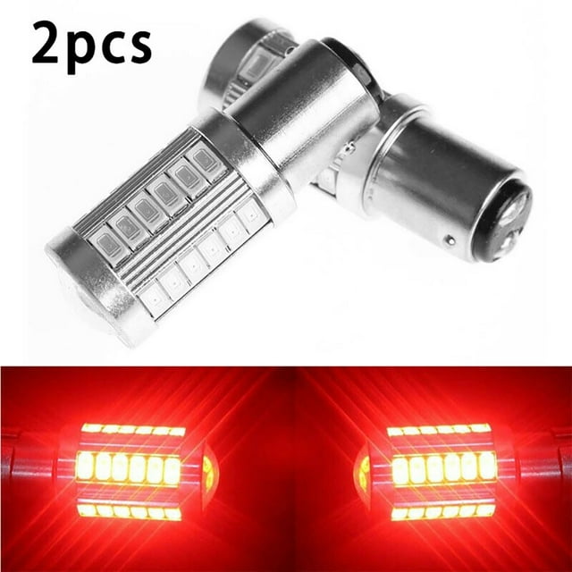 Red 1157 BAY15D LED Brake Tail Light Bulbs,33 SMD,12V DC,360° Beam ...